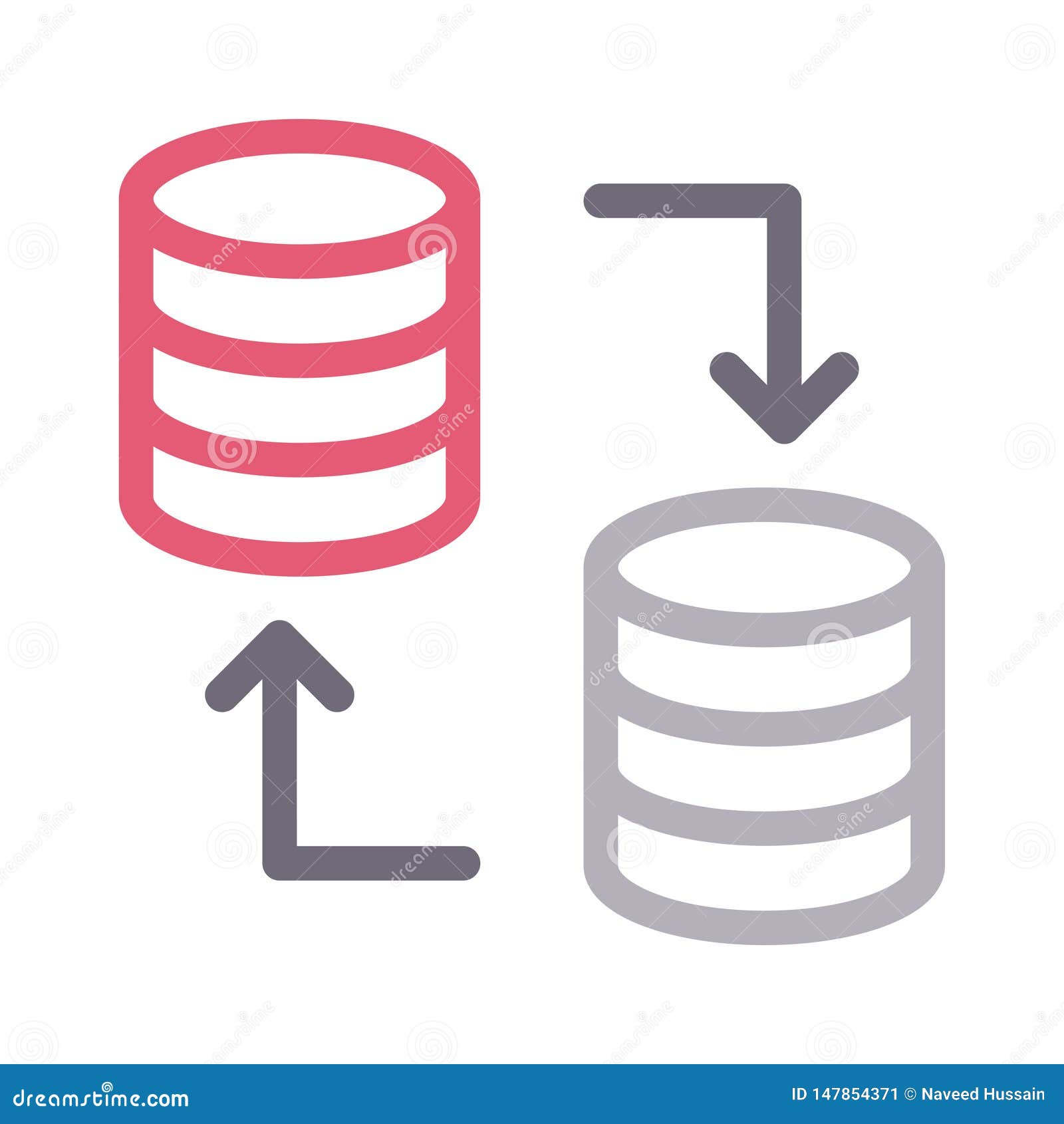 Transfer Database Thin Color Line Vector Icon Stock Vector ...