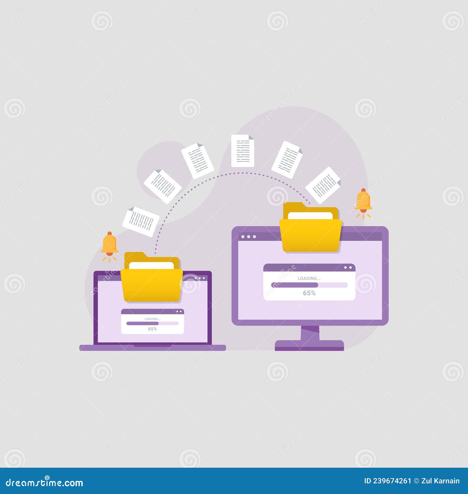 Transfer Document Files between Devices Design Concept Vector ...