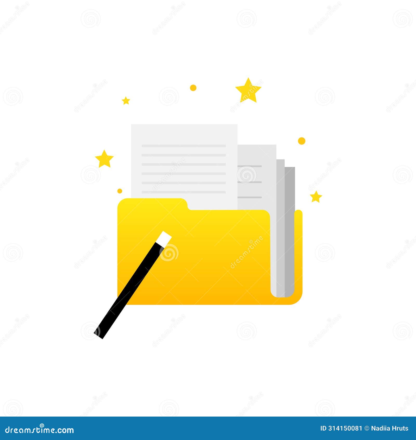 Transferring a Document File To a Folder. Vector Illustration Stock ...