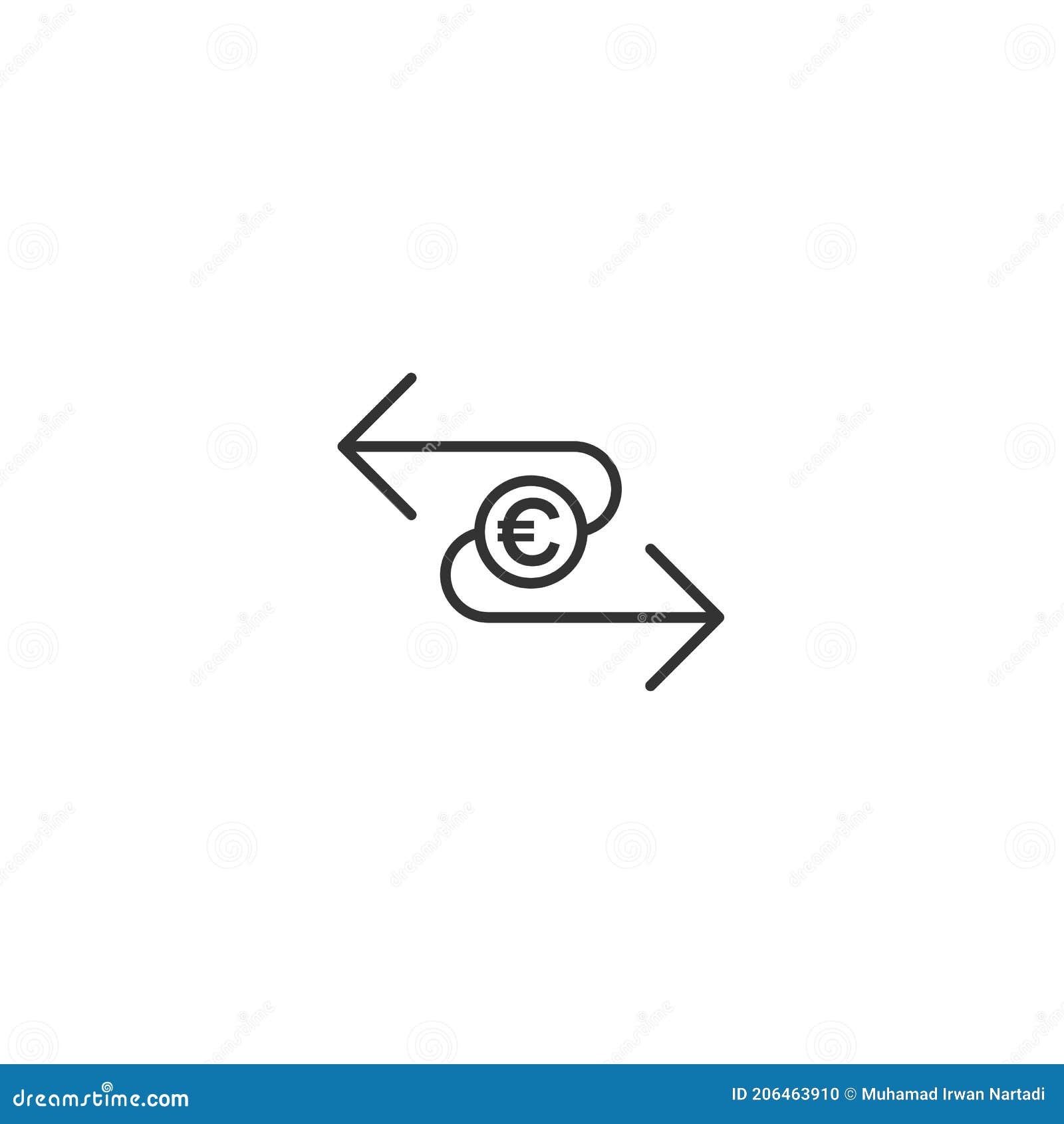 Transfer euro icon stock vector. Illustration of symbols - 206463910