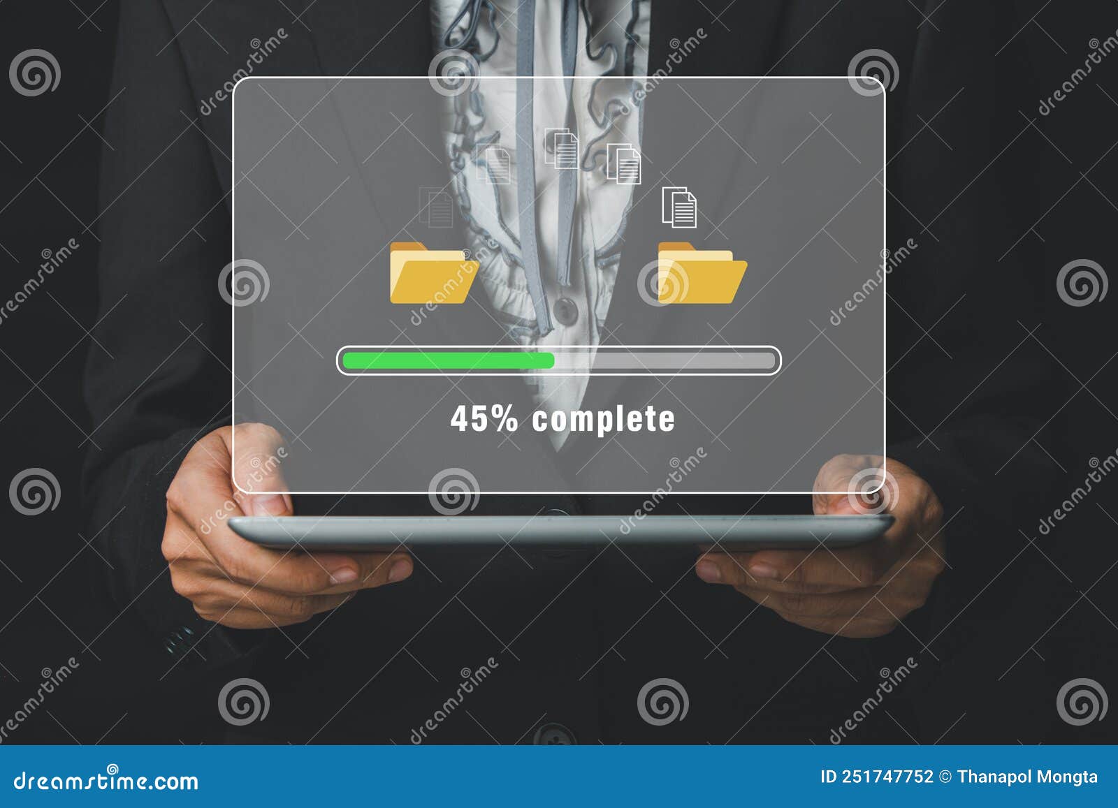 Transfer Files Data System Relocation Concept, Person Hand Using ...