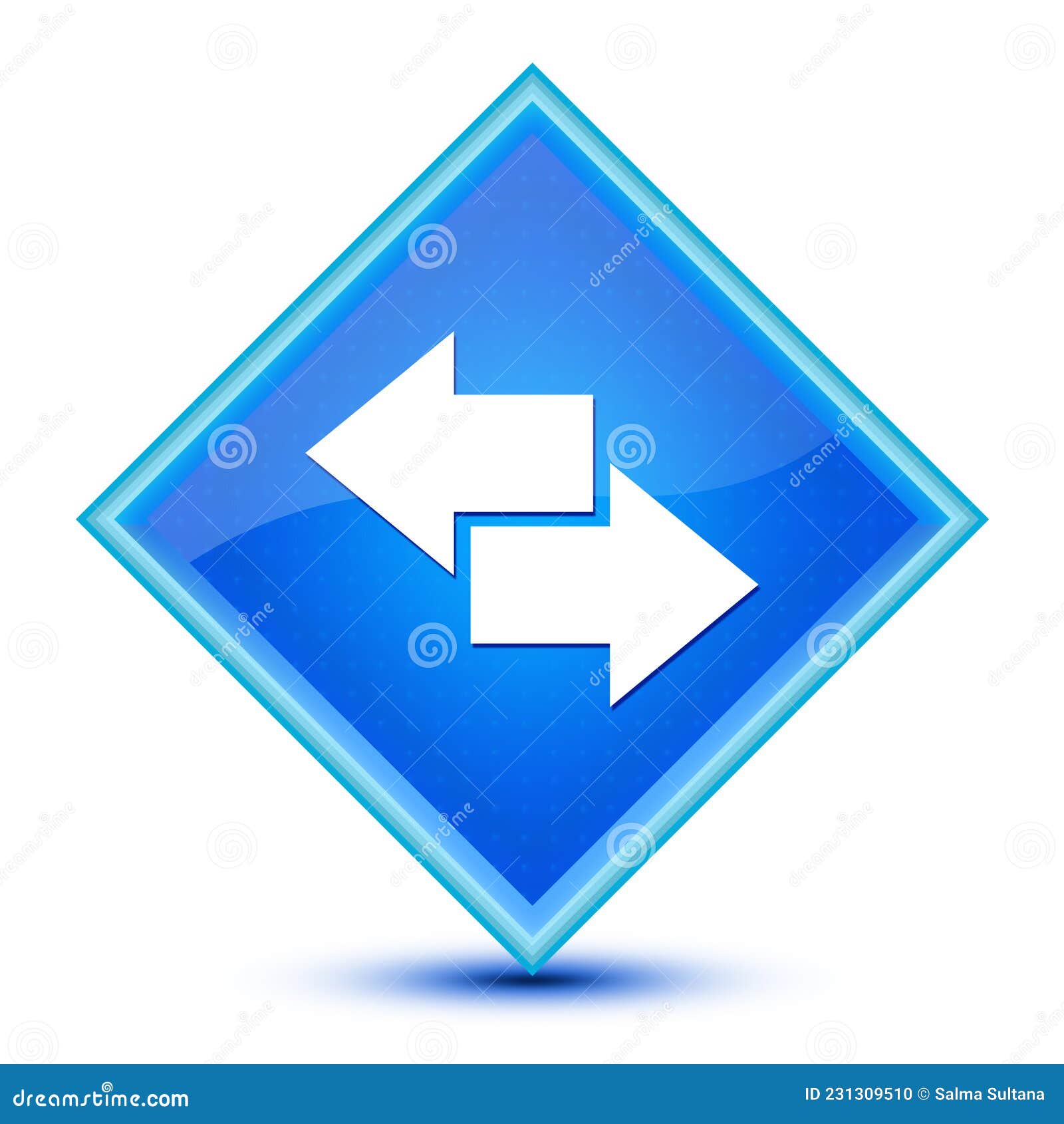 Transfer Icon Isolated on Special Blue Diamond Button Illustration ...