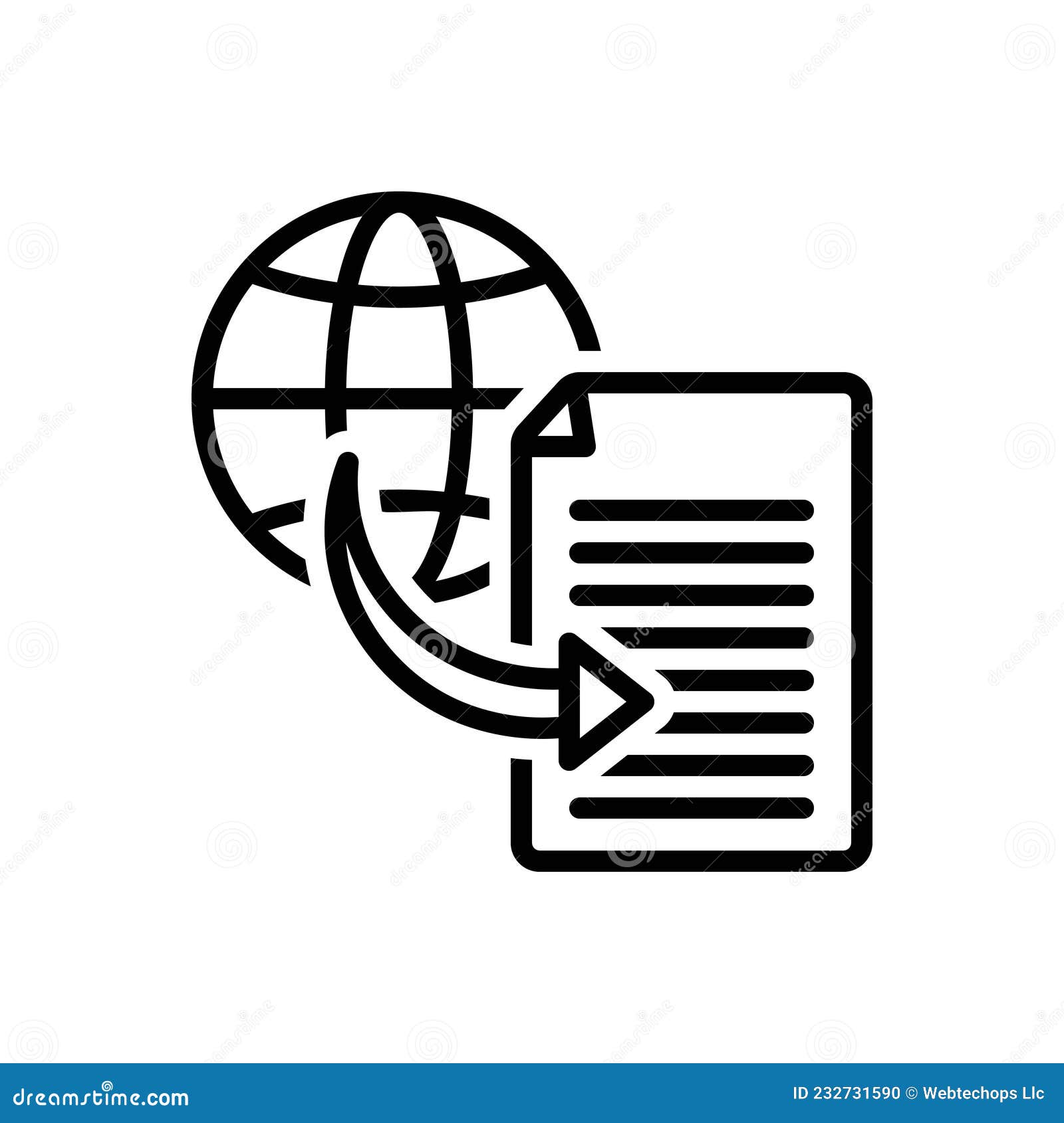Black Line Icon for Transfer, Copy and File Stock Vector - Illustration ...
