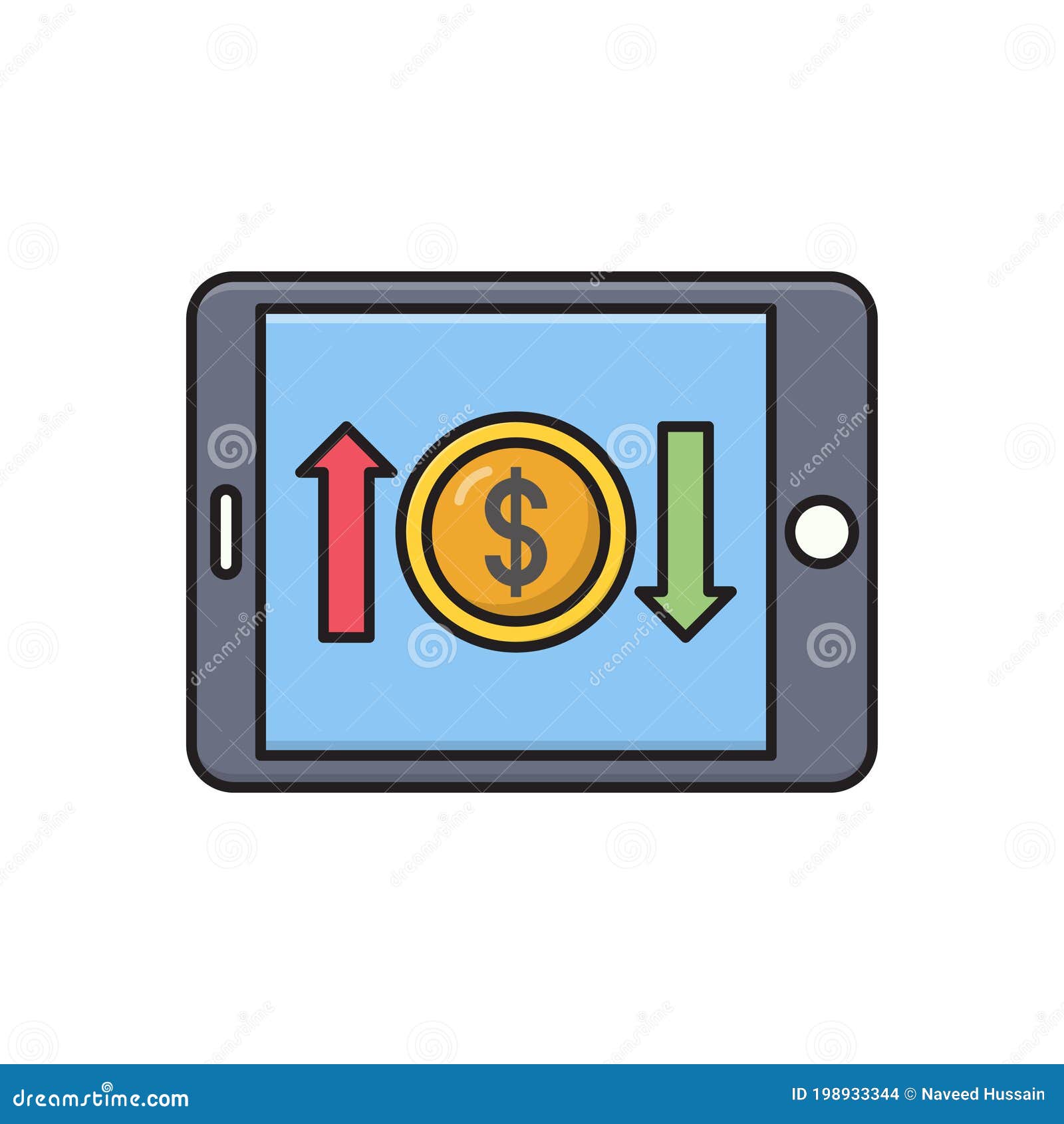 Transfer Vector Colour Line Icon Stock Vector - Illustration of time ...