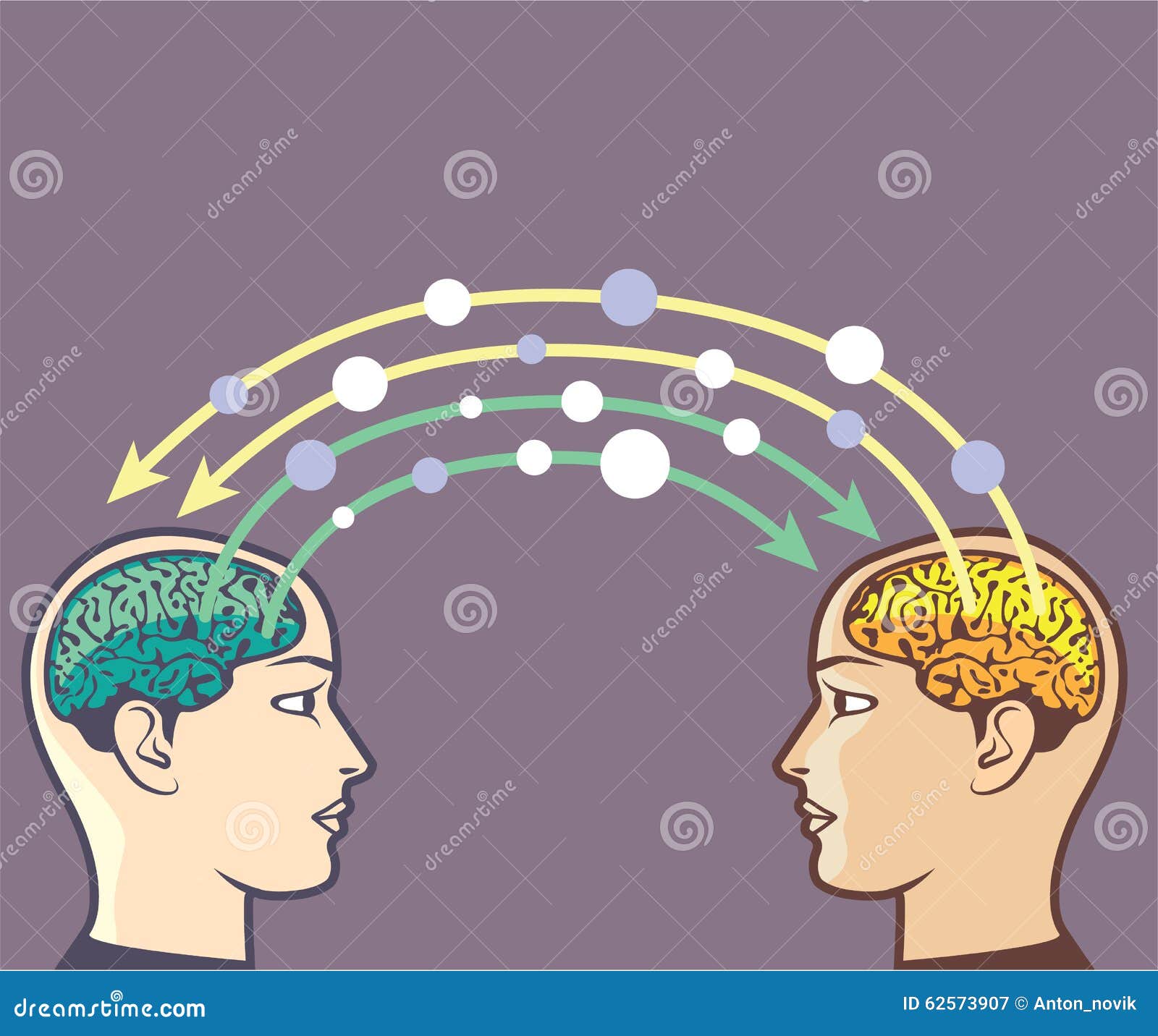 Transfer of Information between Minds Stock Vector - Illustration of ...