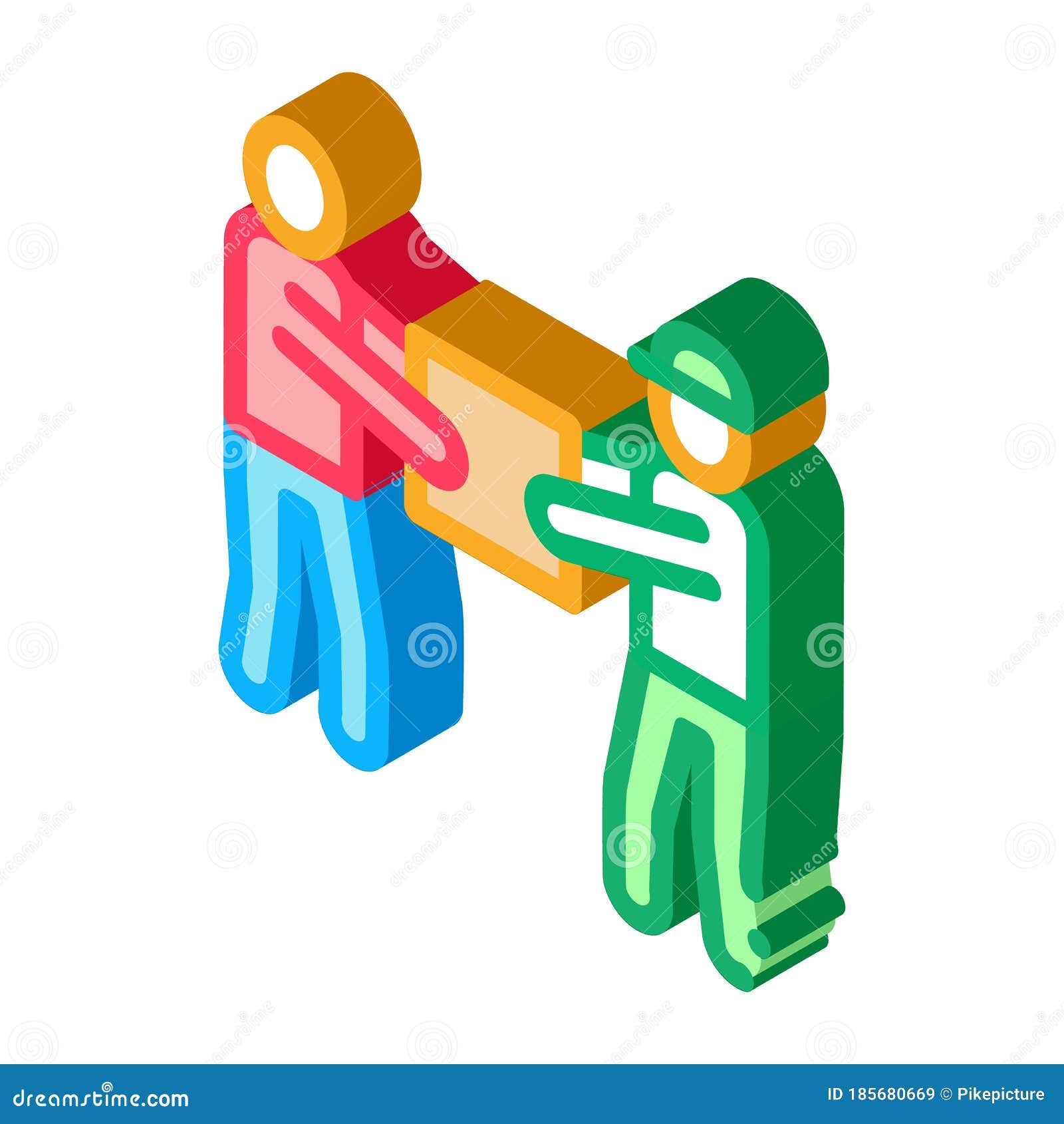 Transfer and Issue of Parcel Isometric Icon Vector Illustration Stock ...