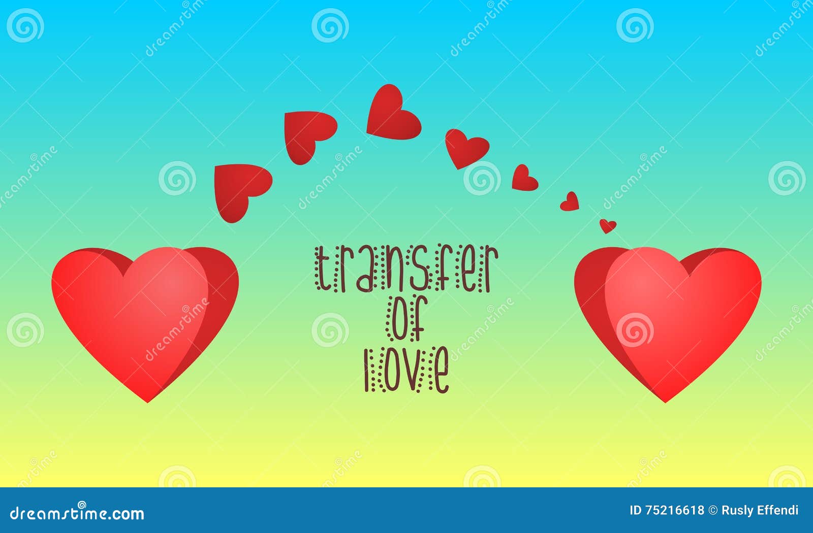 Transfer of love stock vector. Illustration of symbol - 75216618