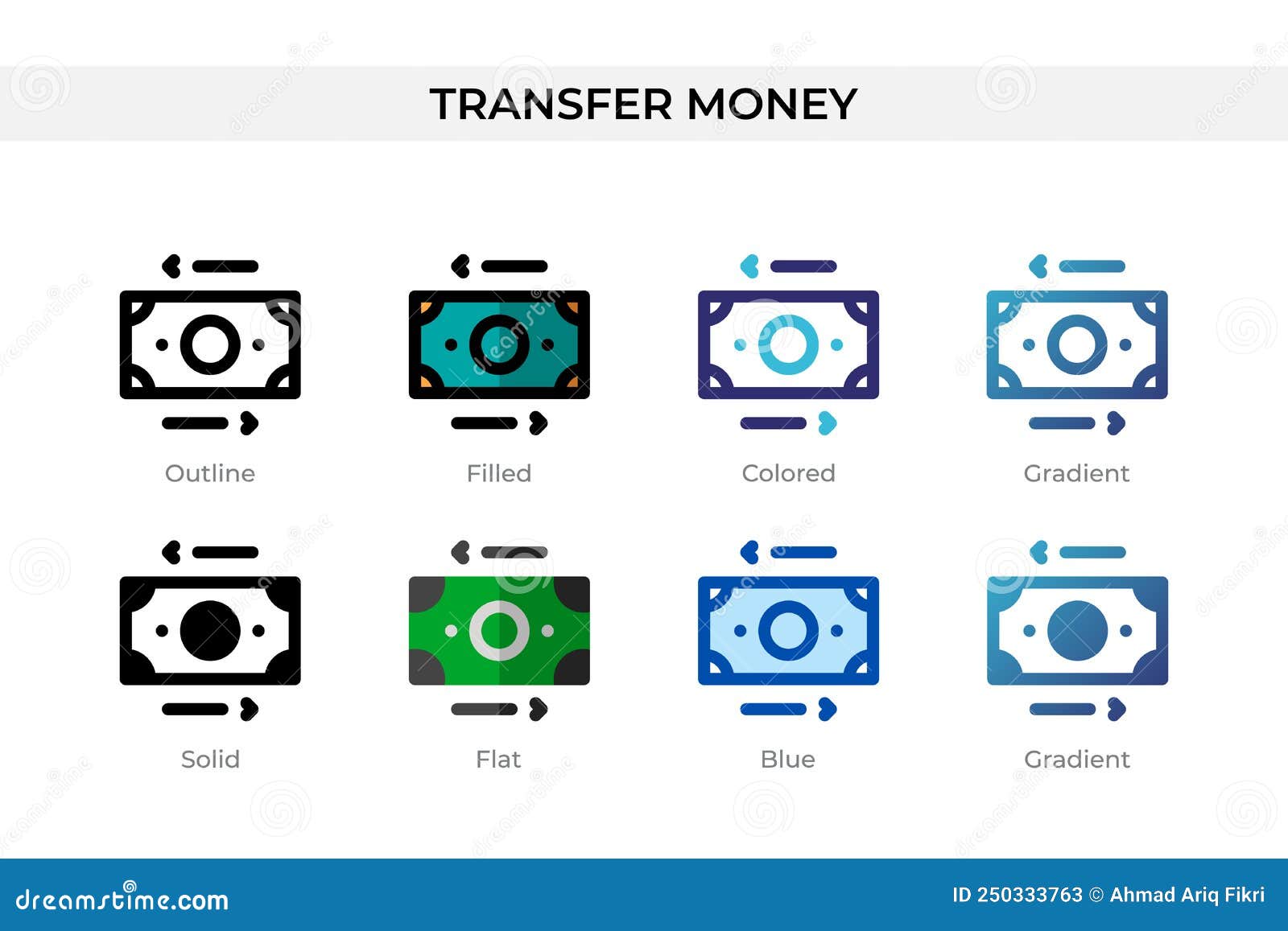 Transfer Money Icon in Different Style. Transfer Money Vector Icons ...