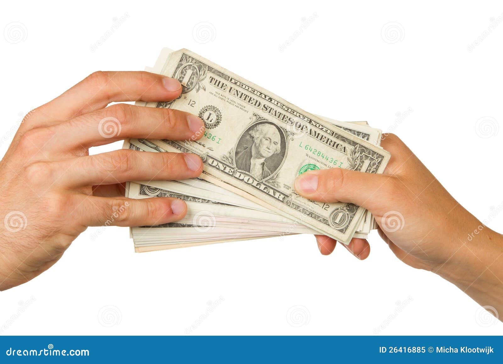 Transfer of Money between Man and Woman Stock Image - Image of ...