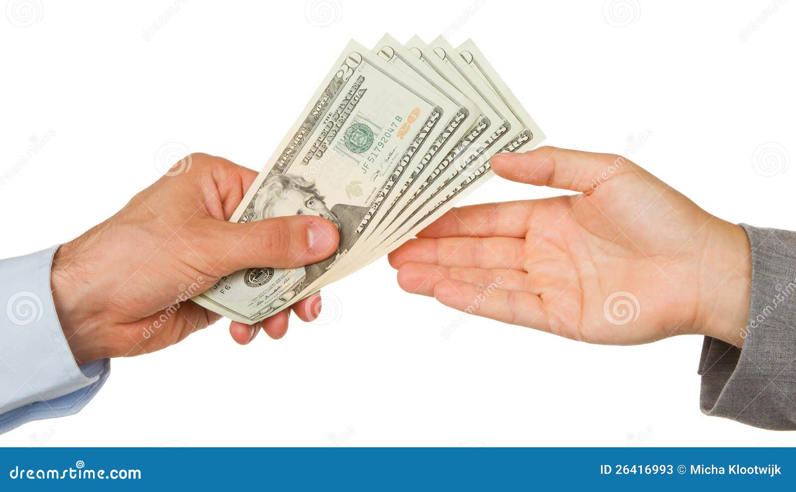 Transfer of Money between Man and Woman Stock Image - Image of creditor ...