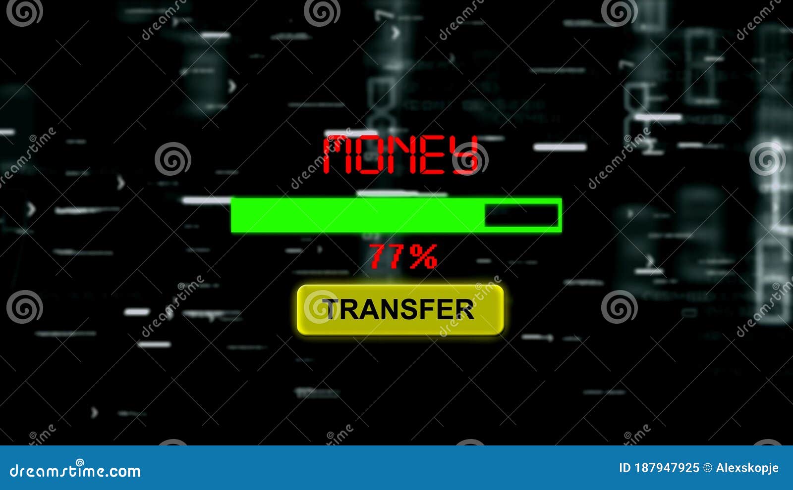Transfer Money Online Progress Bar Stock Image - Image of income ...