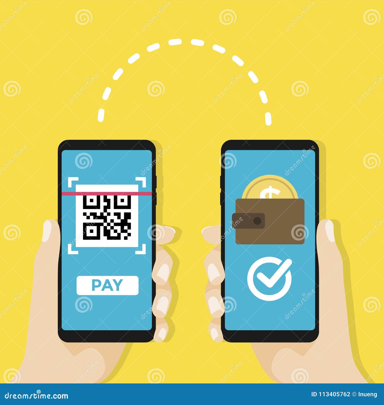 Transfer Money by QR Code, Mobile Payment. Stock Vector - Illustration ...