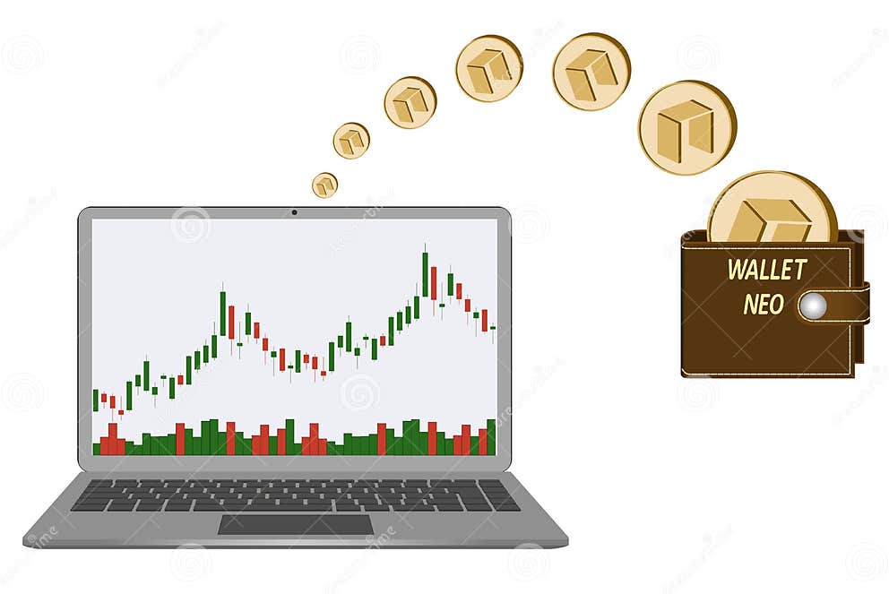 Transfer Neo Coins in the Wallet from Laptop Stock Vector ... Transfer Neo Coins in the Wallet from Laptop Stock Vector ...