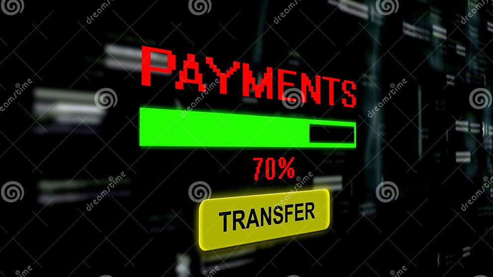 Transfer Payments Online Progress Bar Stock Illustration - Illustration ...