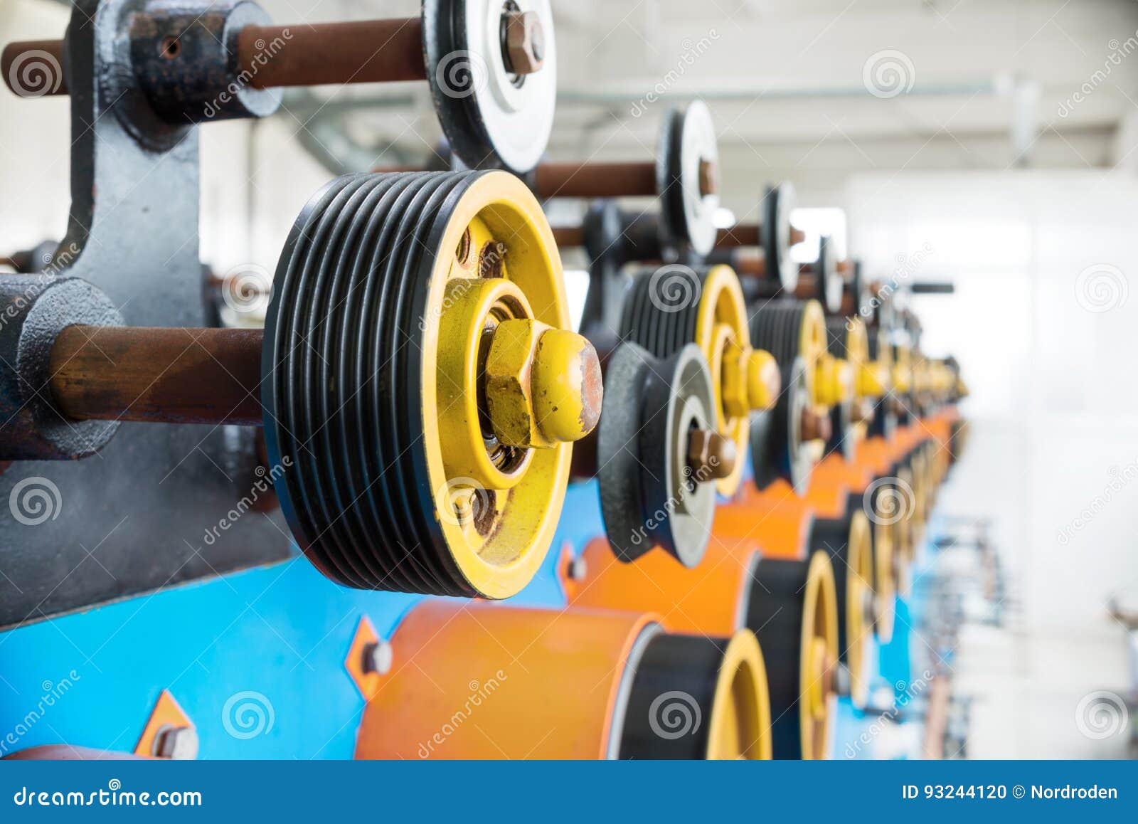Transfer Rubberized Rollers of Automatic Winding Machine. Stock Photo ...
