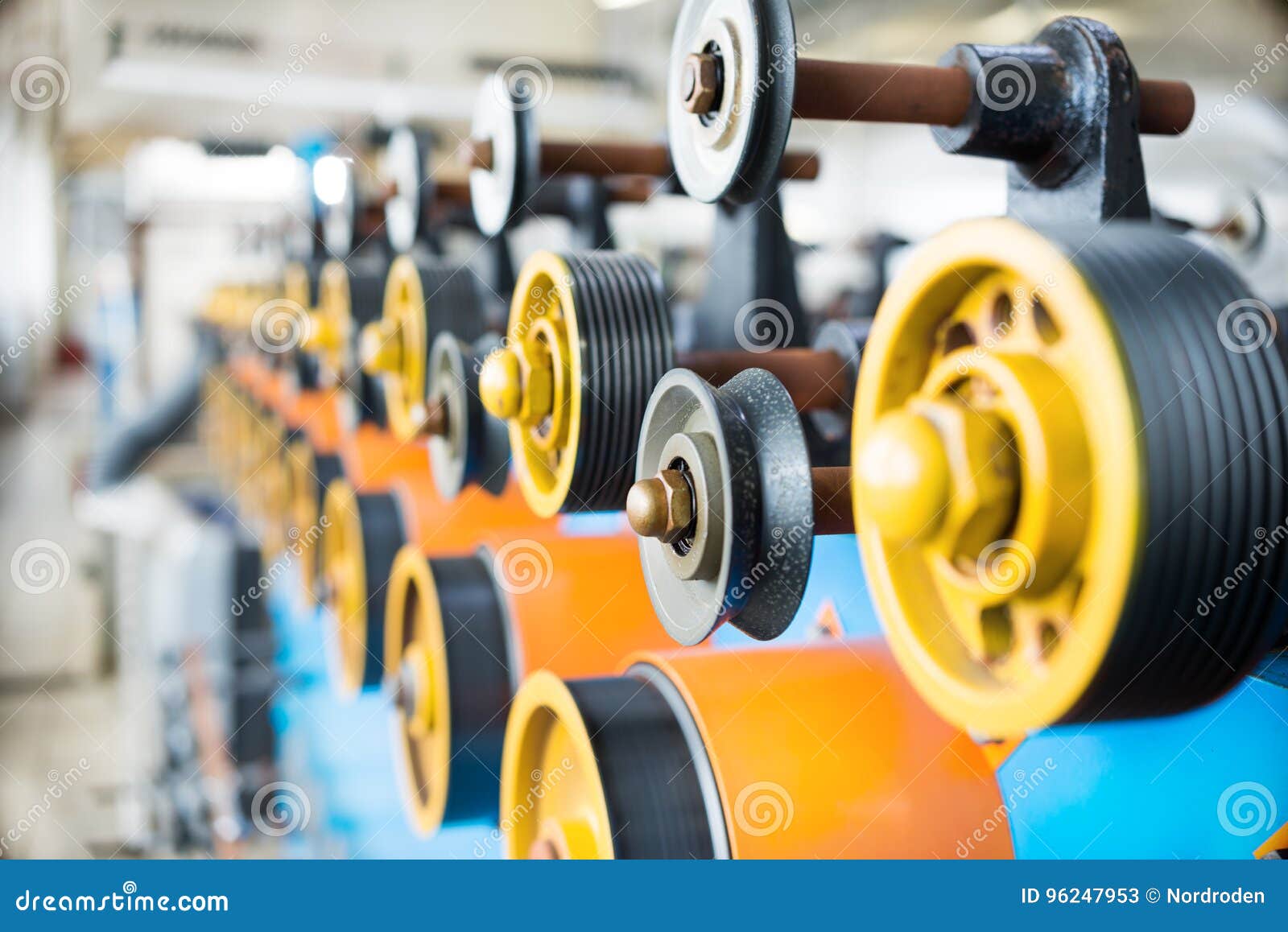 Transfer Rubberized Rollers of Automatic Winding Machine. Stock Image ...