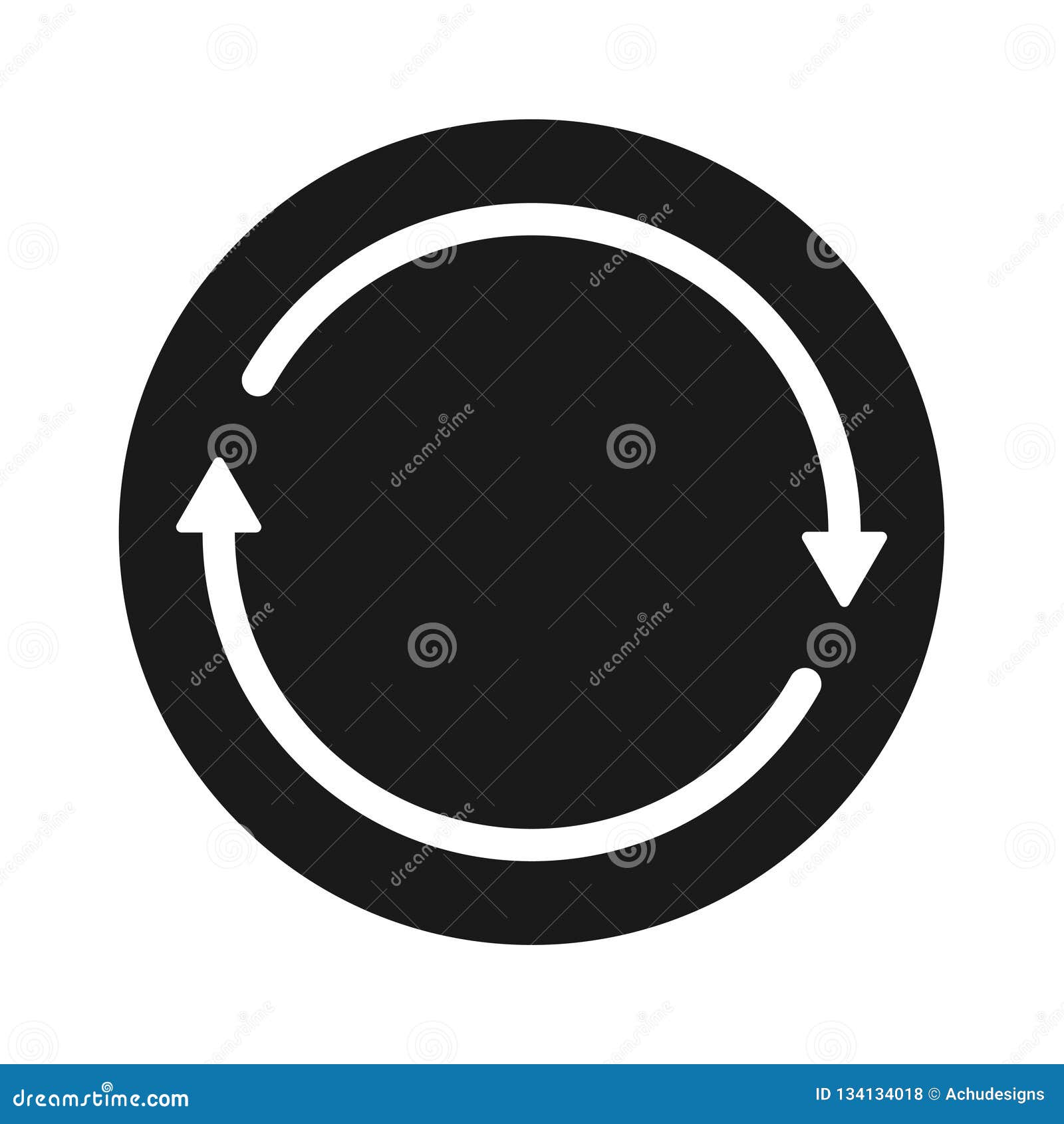 Arrow Round Icon Vector. Black Arrow Circle Recycle Design. Black ...