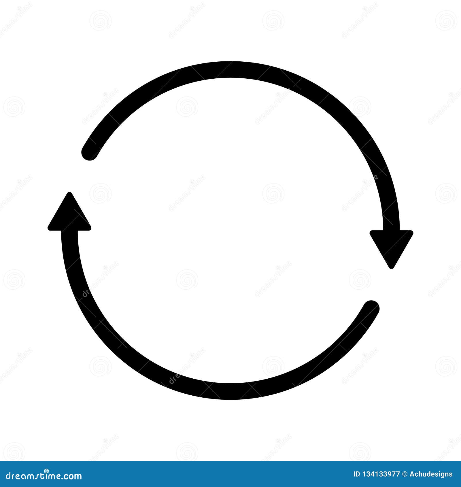 Arrow Round Icon Vector. Black Arrow Circle Recycle Design. Black ...