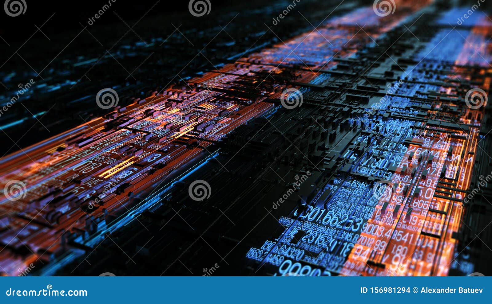 Transfer and Storage of Data Sets. 3D Rendering Stock Illustration ...