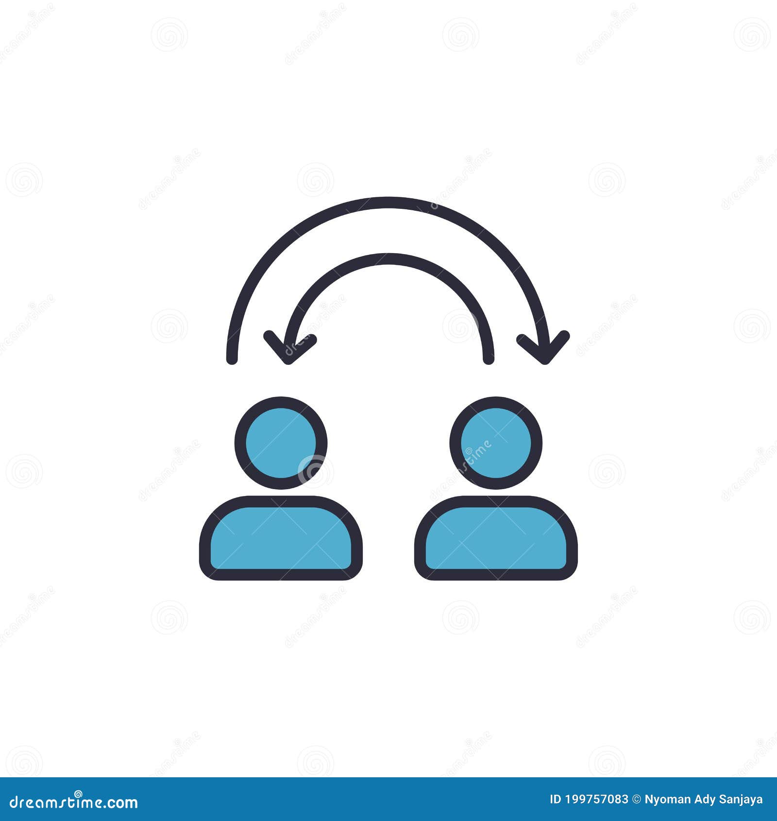 Transfer between User Accounts Vector Icon Symbol Isolated on White ...