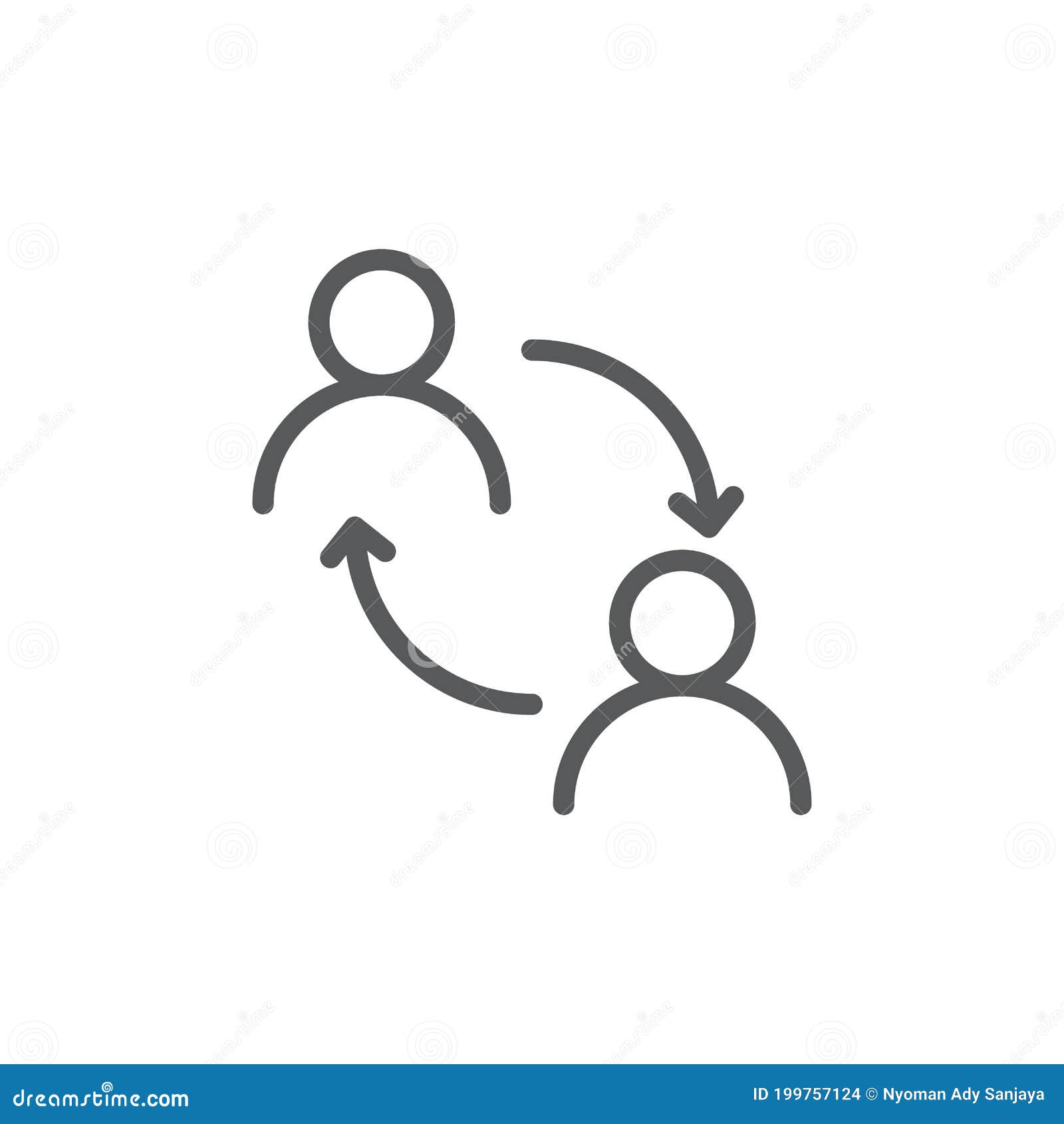 Transfer between User Accounts Vector Icon Symbol Isolated on White ...