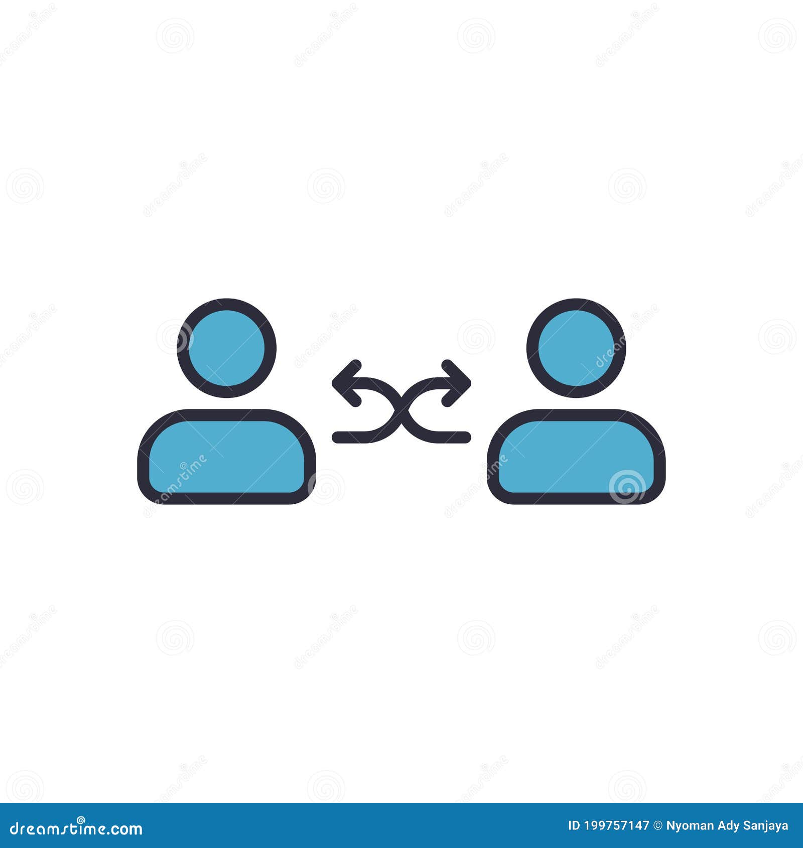 Transfer between User Accounts Vector Icon Symbol Isolated on White ...