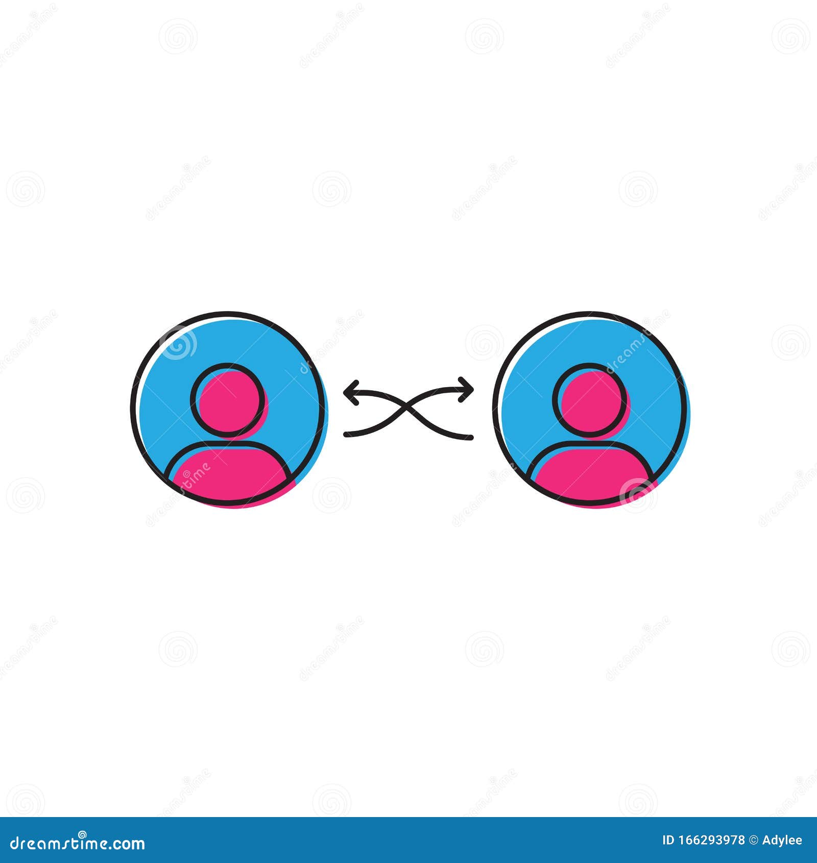 Transfer between User Accounts Vector Icon Symbol Isolated on White ...