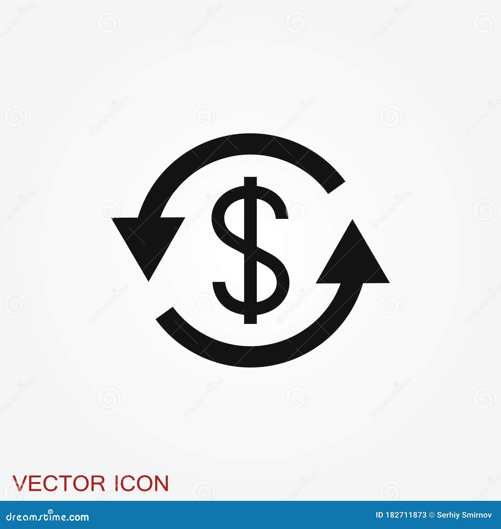 Transfer Vector Icon. Money Symbol Isolated on Background Stock ...