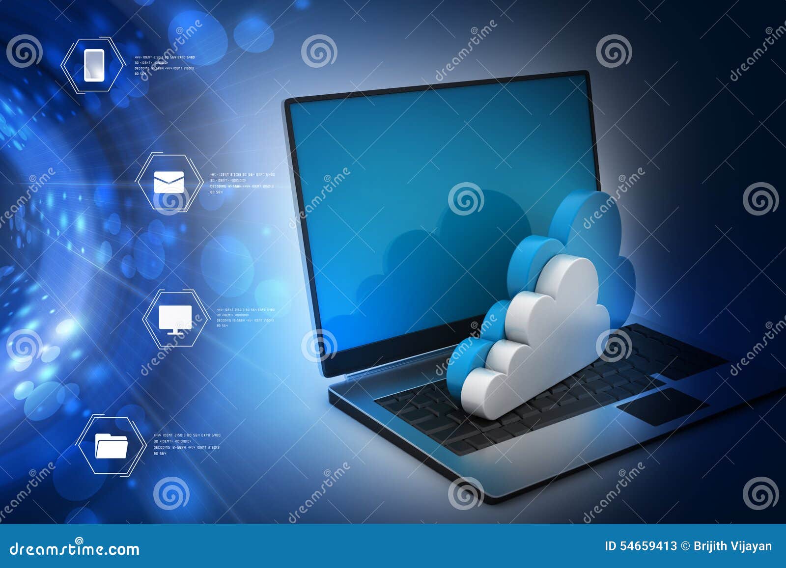 Transferring Information To a Cloud Network Server Stock Illustration ...