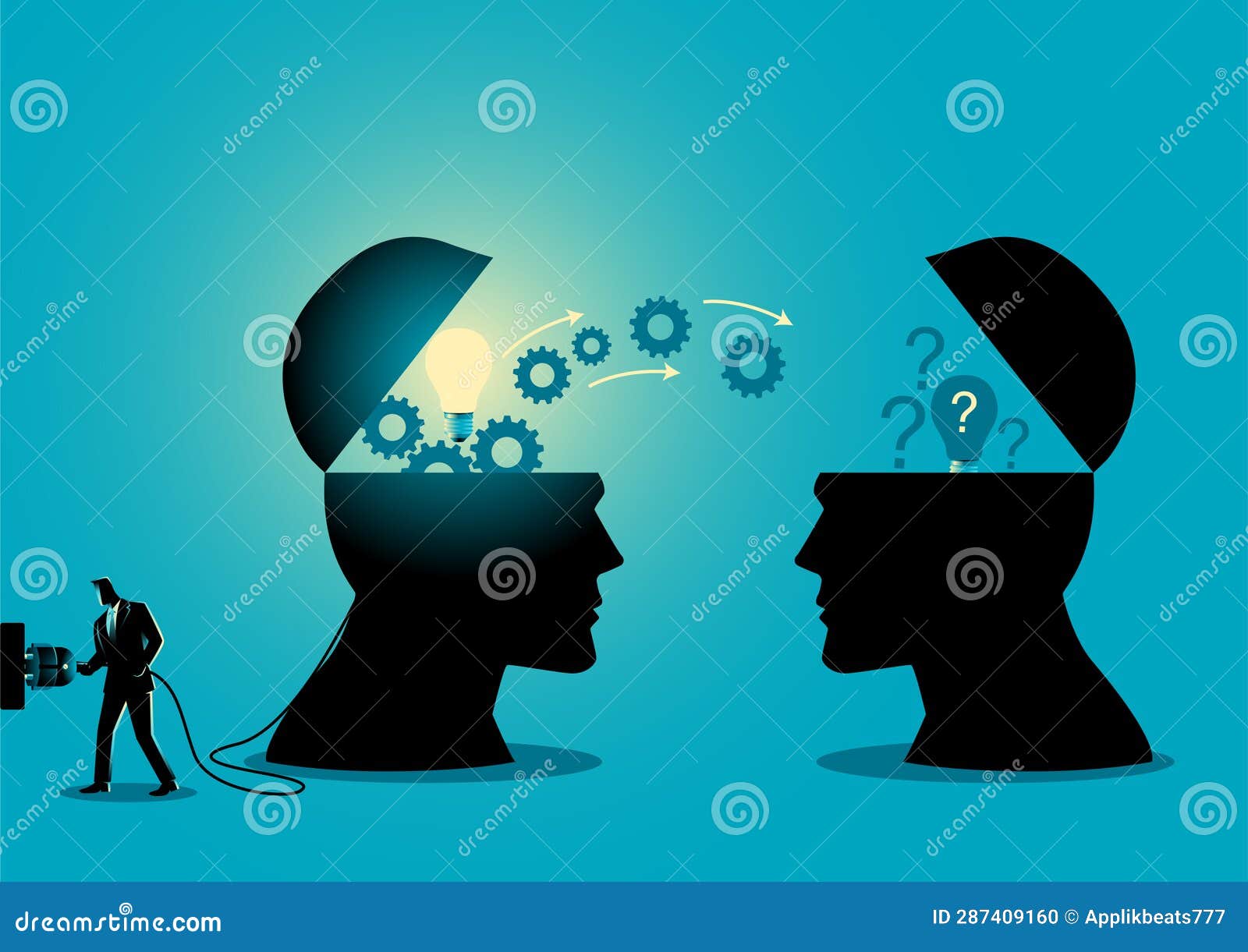 Transferring Knowledge stock vector. Illustration of teamwork - 287409160