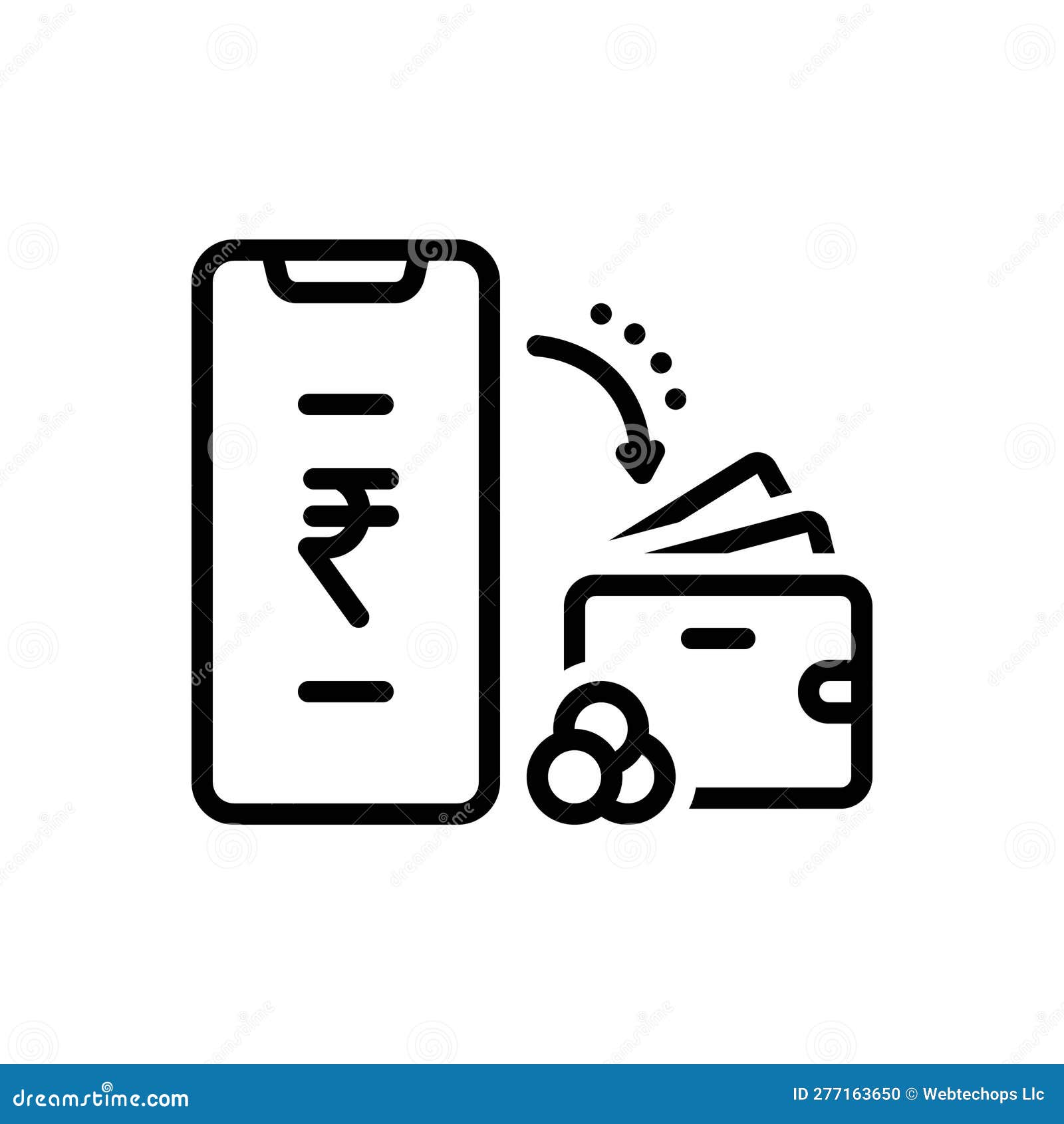 Black Line Icon for Transfers, Money Transfer and Payment Stock Vector ...