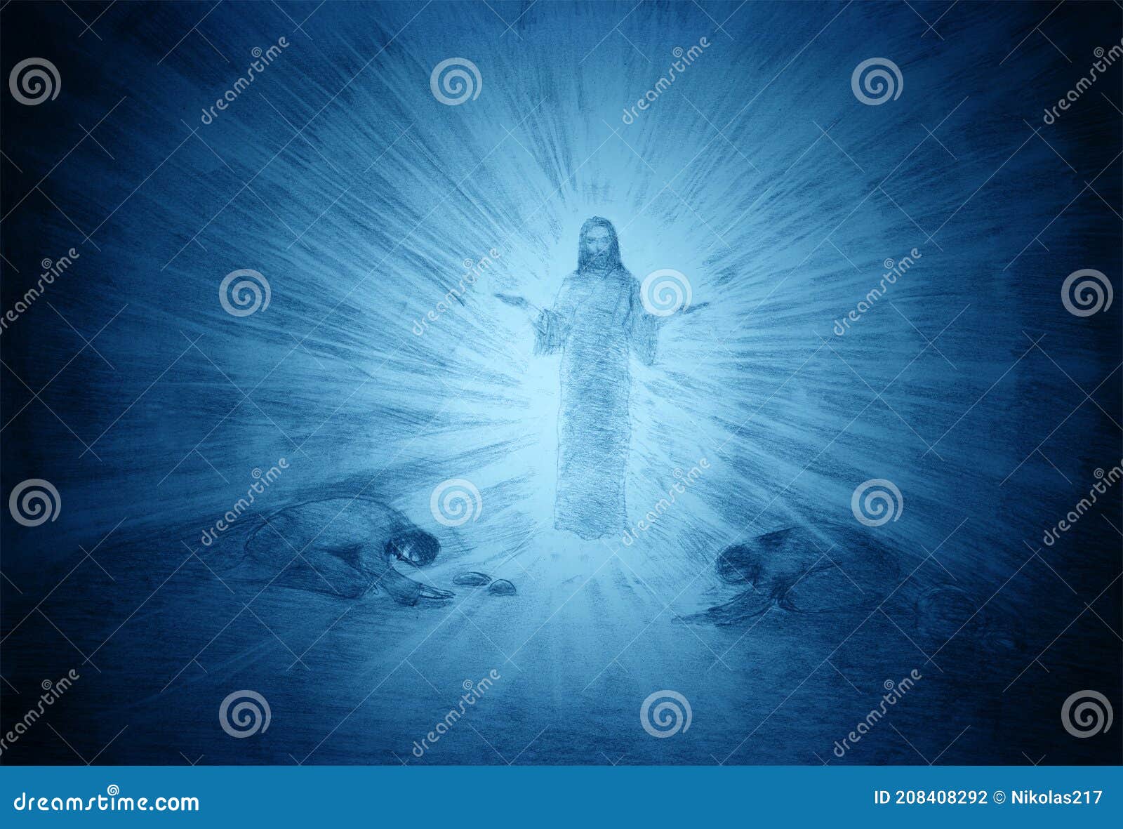 The Transfiguration of Jesus on Mount Tabor Stock Illustration ...