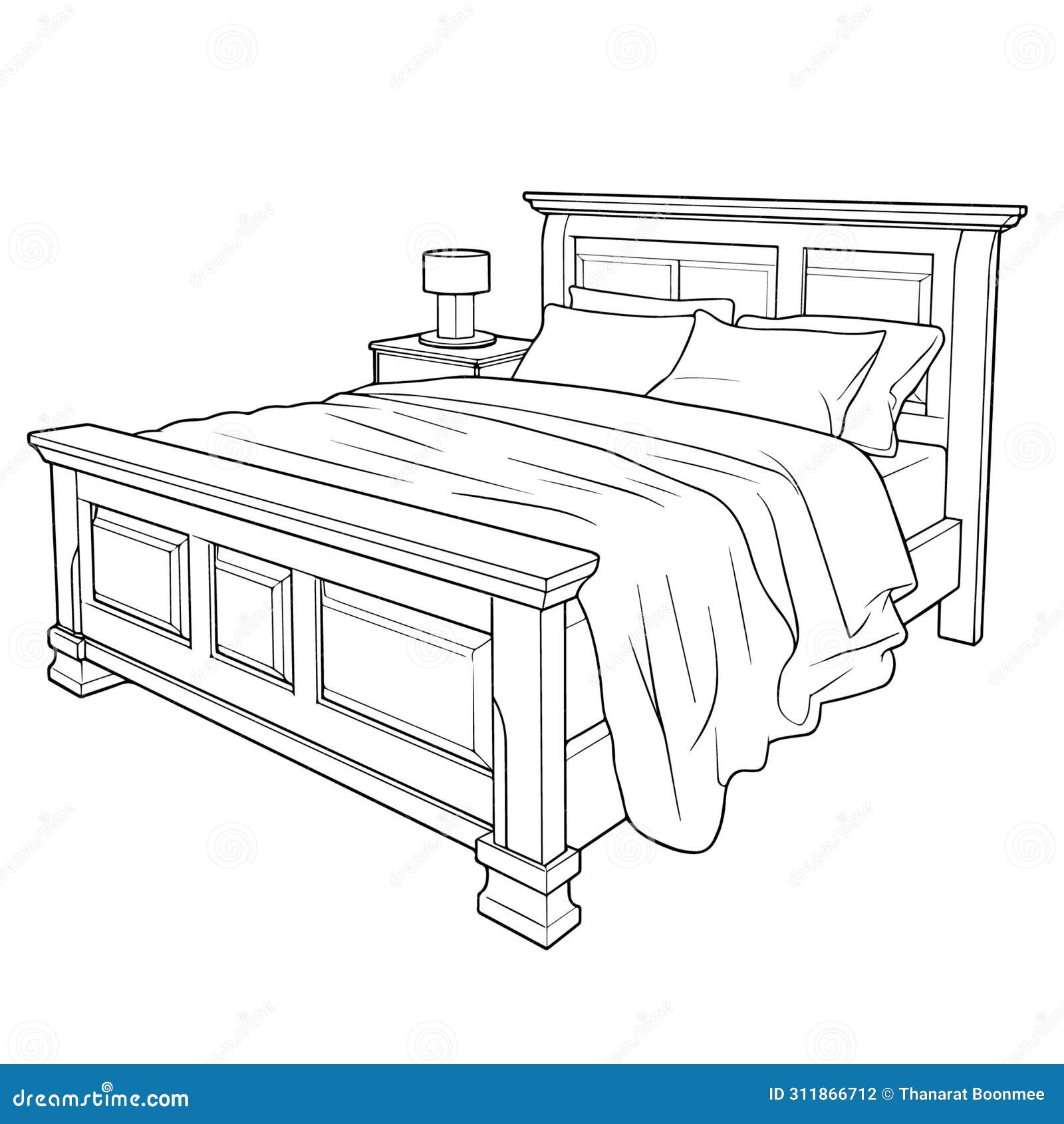 Transform Designs with Our Sleek and Minimalist Bed Outline Icon Vector ...