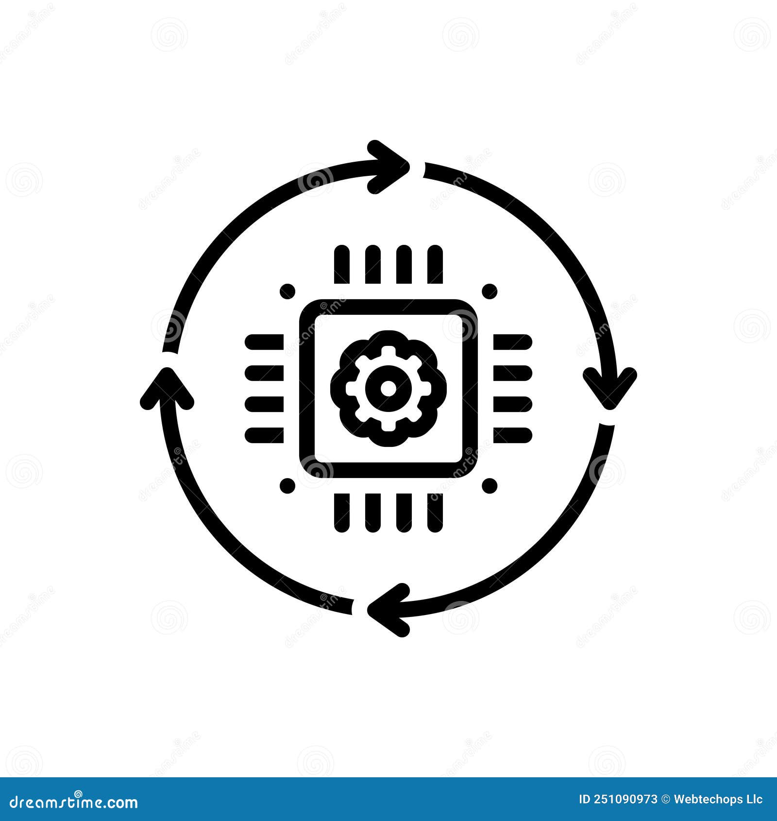 Black Line Icon for Transform, Digitilization and Integrated Stock ...