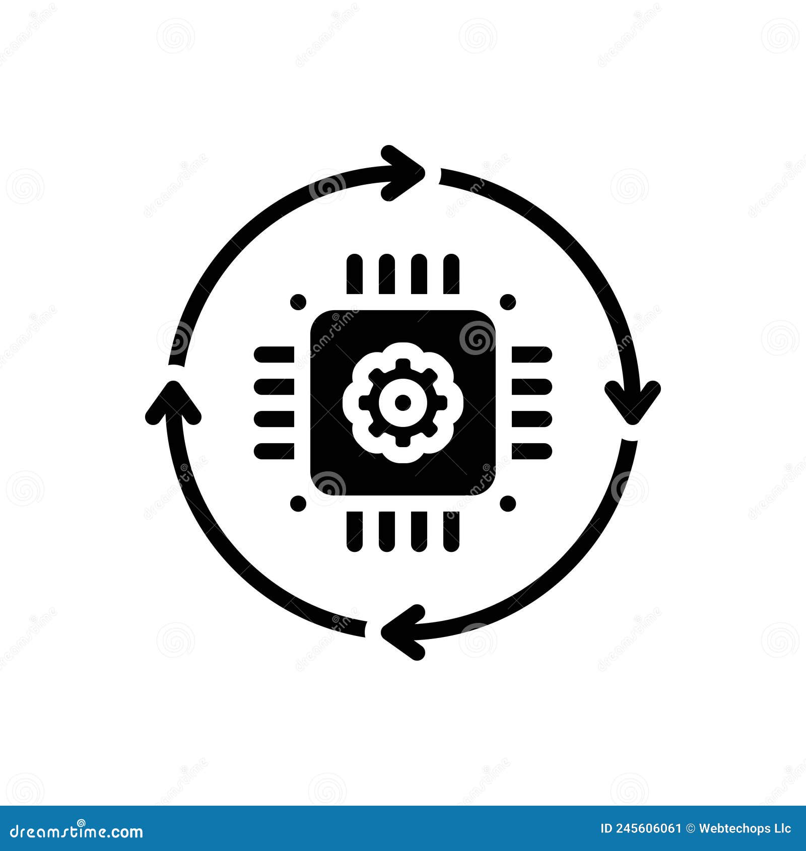 Black Solid Icon for Transform, Digitilization and Convert Stock Vector ...