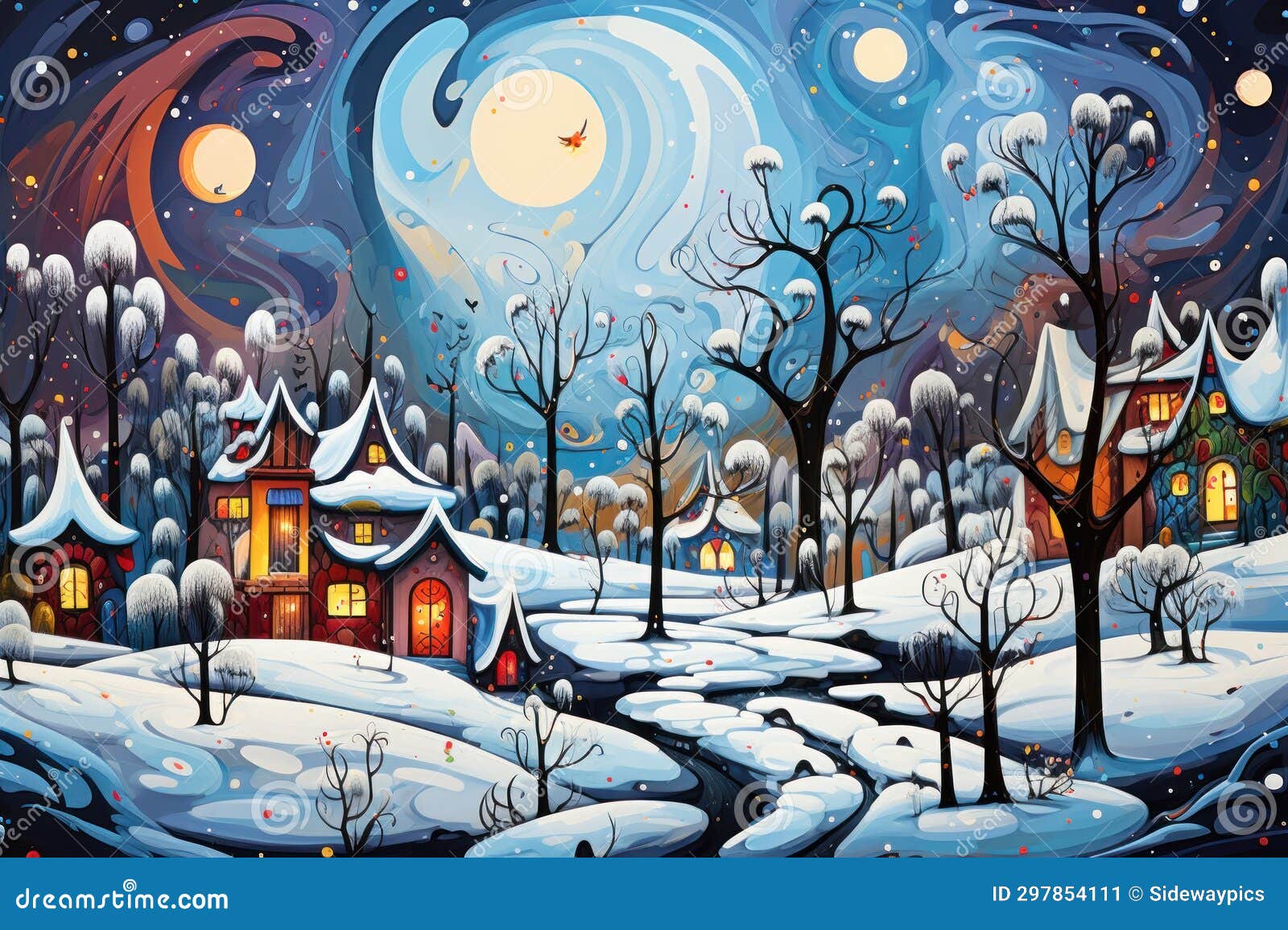 Snowy Abstract Art - Generative AI Stock Illustration - Illustration of ...