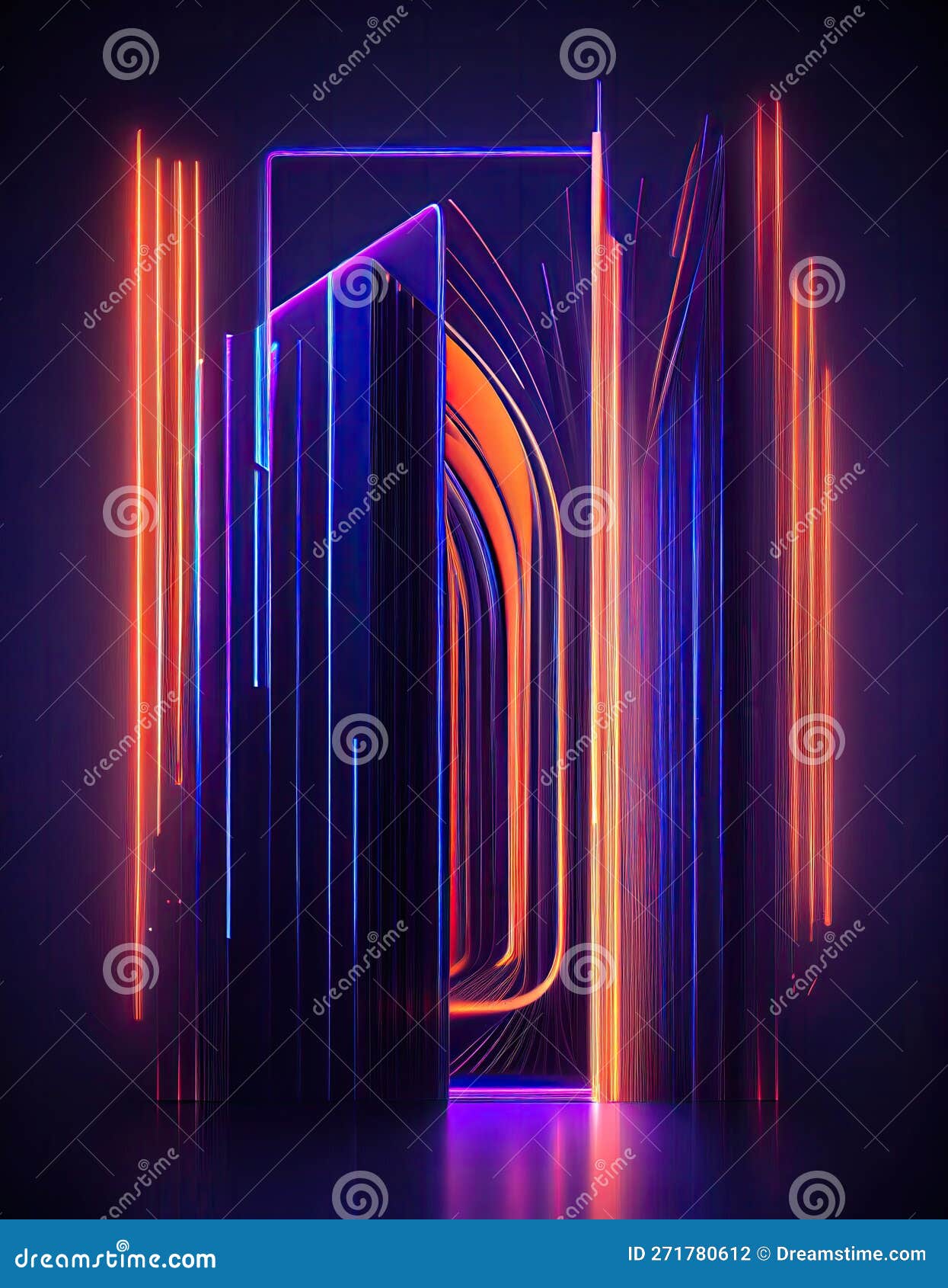 Abstract Futuristic Neon Background: a Mesmerizing Blend of Royal Blue ...