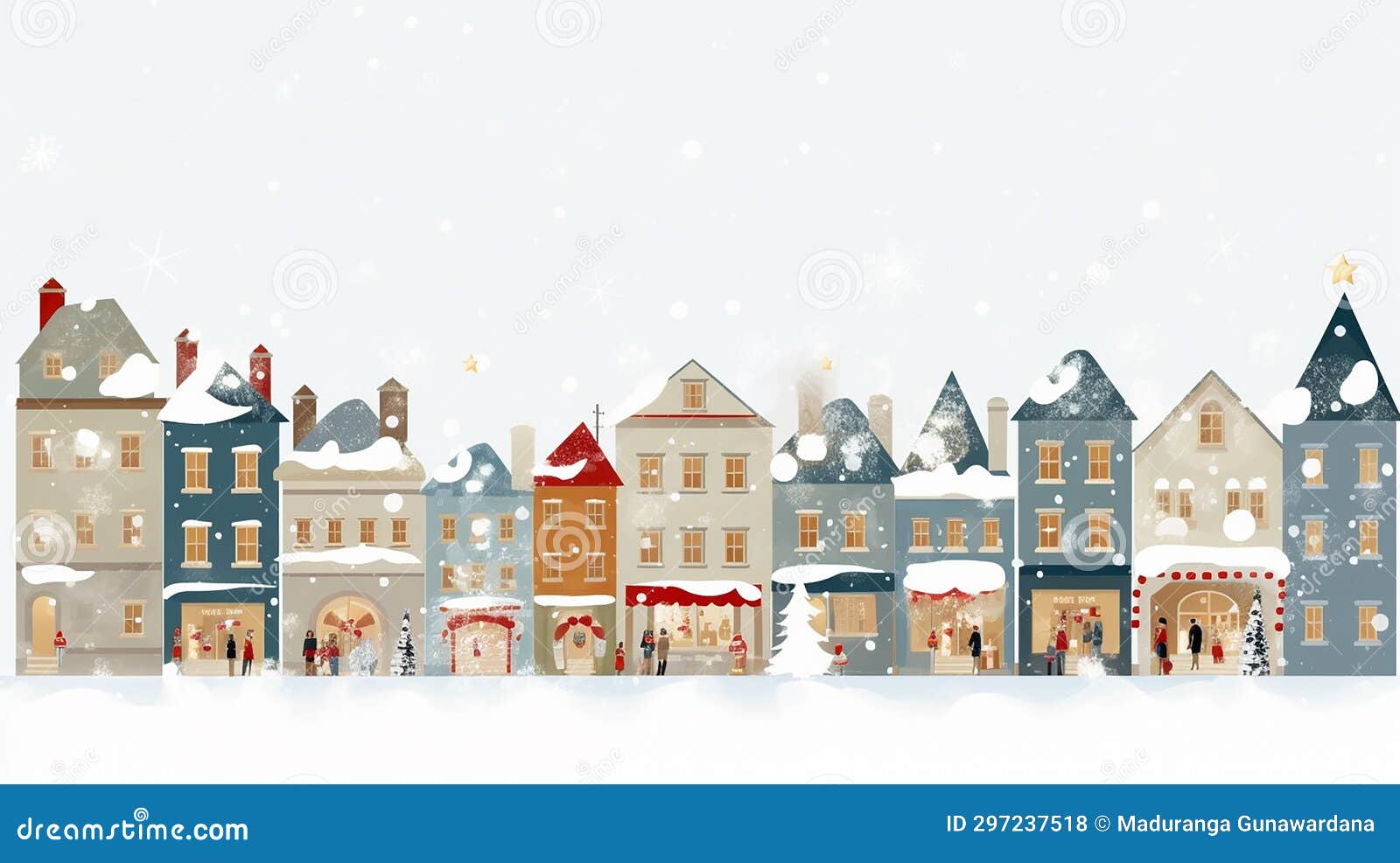 Cheerful Christmas Shop White Background with High-Quality Carton ...