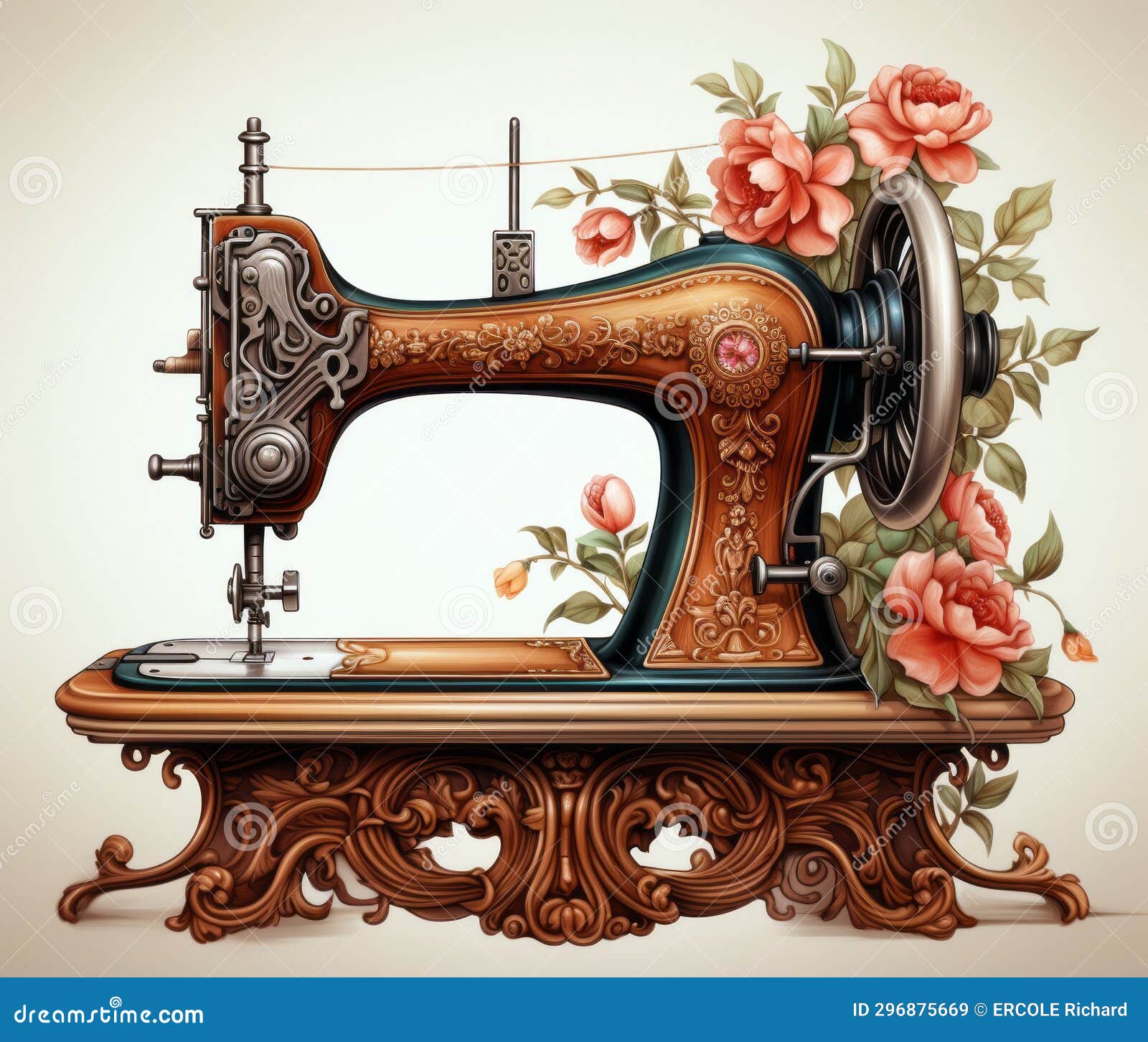 Vintage Sewing Machine: Add a Touch of Elegance To Your Projects! Stock ...