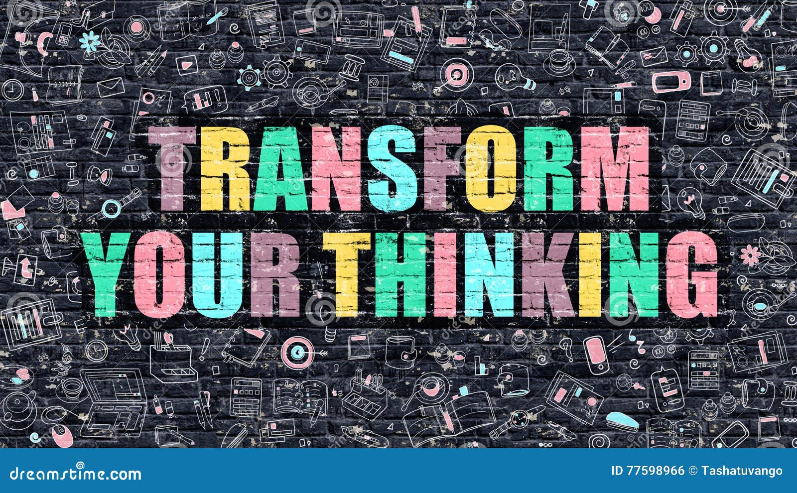 Transform Your Thinking Concept With Doodle Design Icons. Stock Photo ...