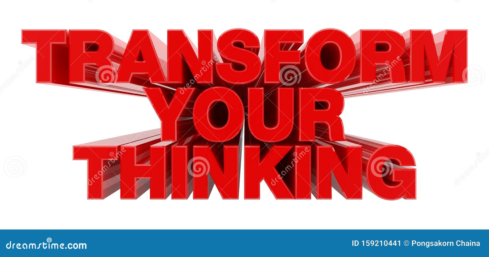 TRANSFORM YOUR THINKING Red Word on White Background Illustration 3D ...