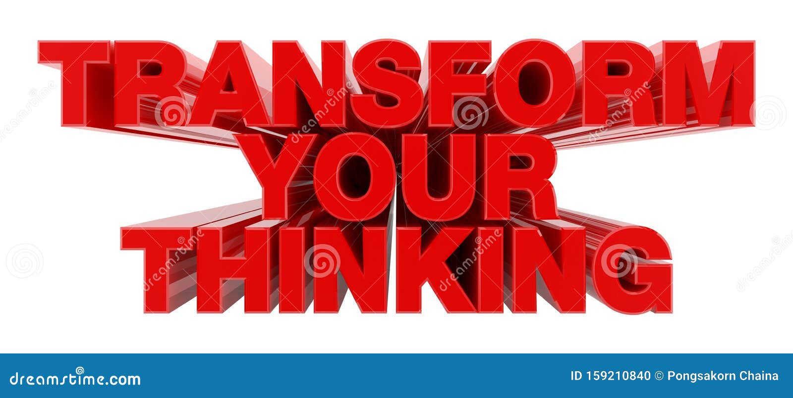 TRANSFORM YOUR THINKING Red Word on White Background Illustration 3D ...