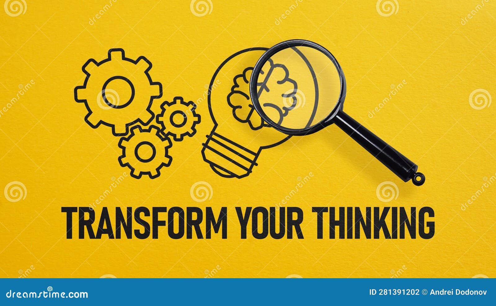 Transform Your Thinking is Shown Using the Text and Picture of the Lamp ...