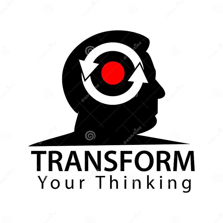 Transform Your Thinking with Silhouette Head, Flat Design Stock Vector ...