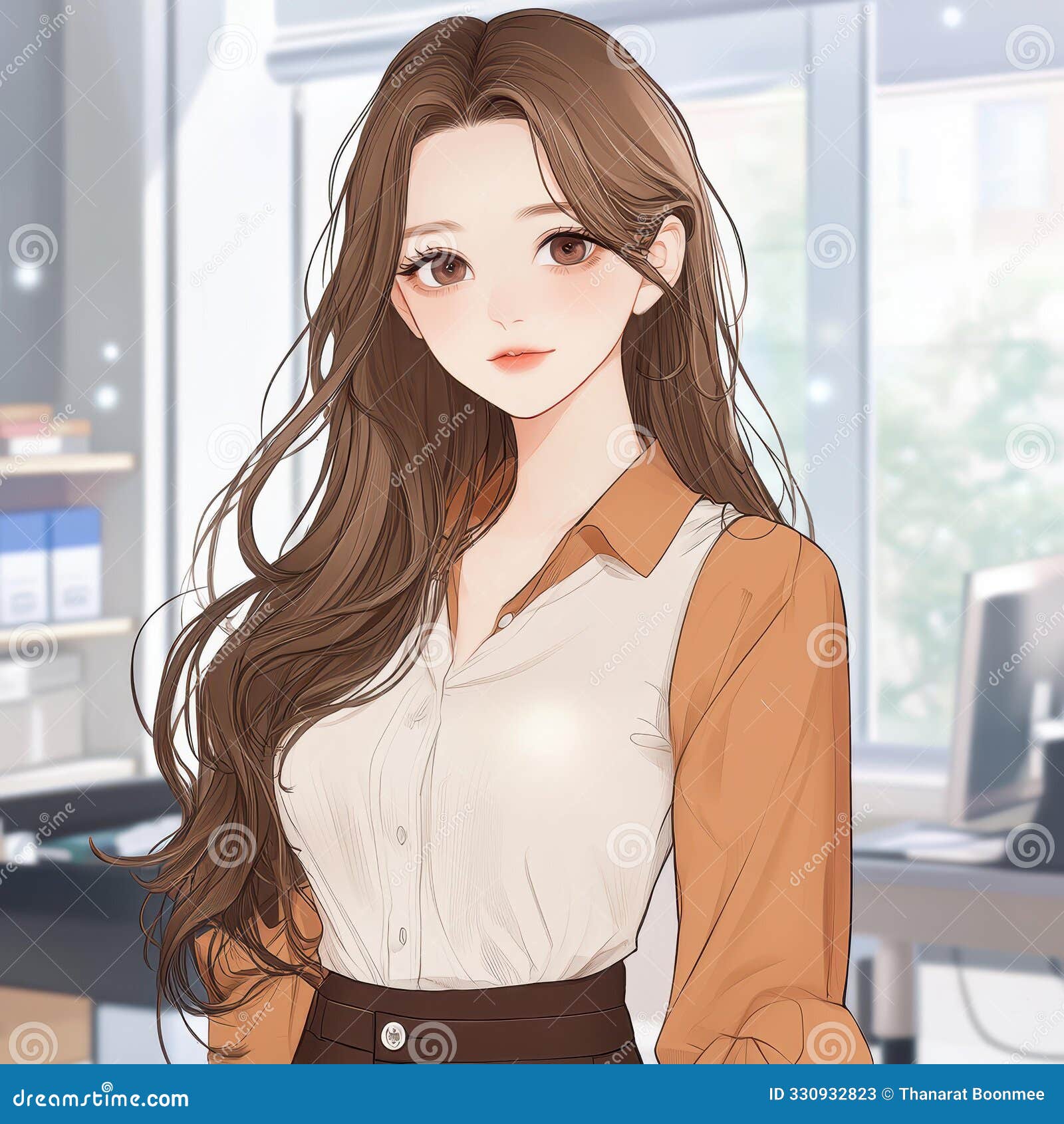 Transform Your Workspace with a Stunning Manhwa Anime Office Background ...