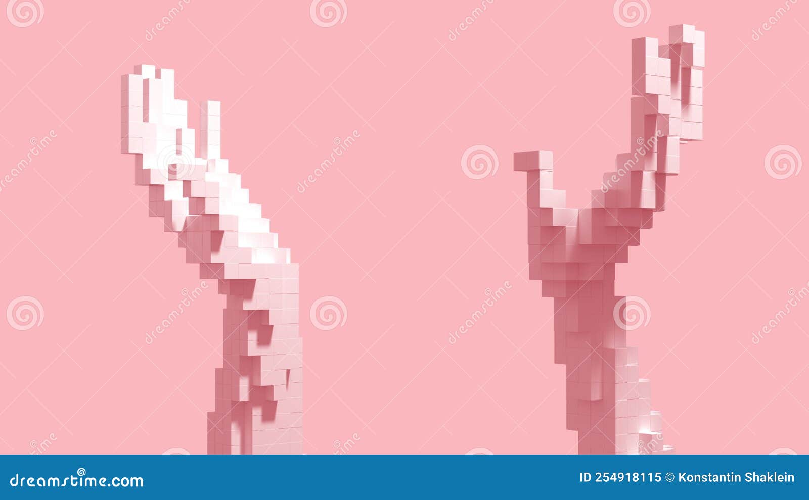 Transformation of a 3D Pixel into a Digital Heart from Hands Stock ...