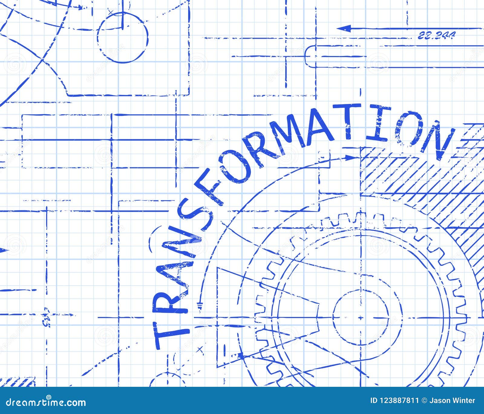Transformation Graph Paper Machine Stock Vector - Illustration of ...