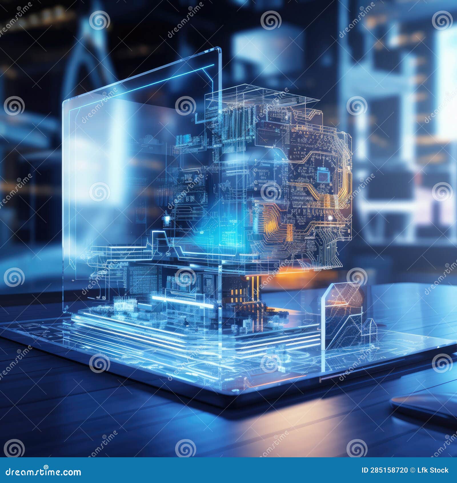 Transformation of an Innovative Digital Computer. Generative Ai Stock ...