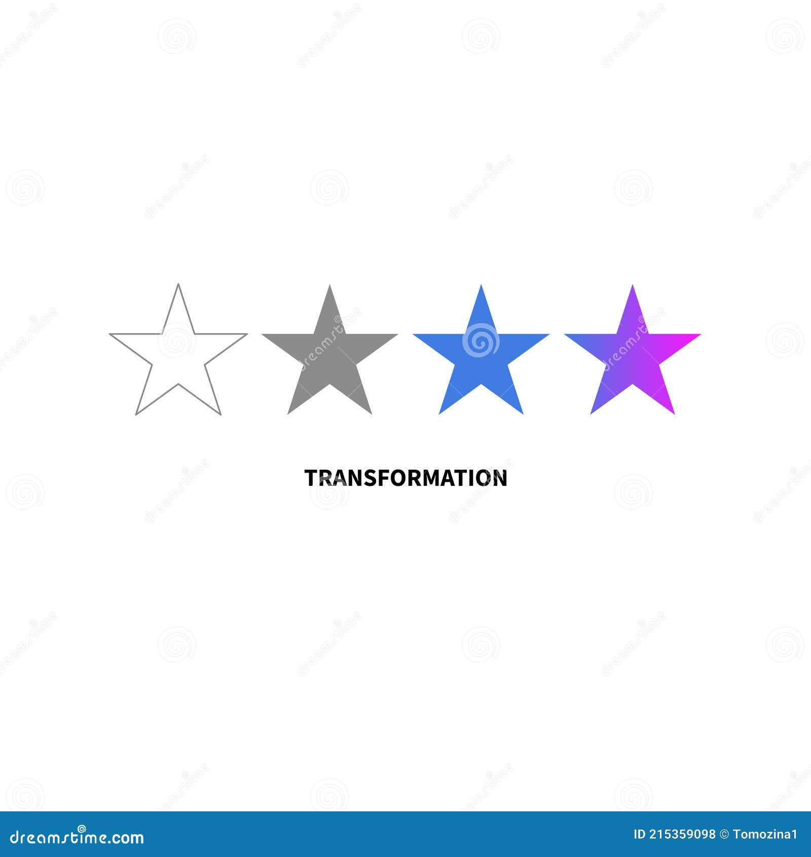 Transformation Minimal Abstract Color Logo with Stars Stock Vector ...
