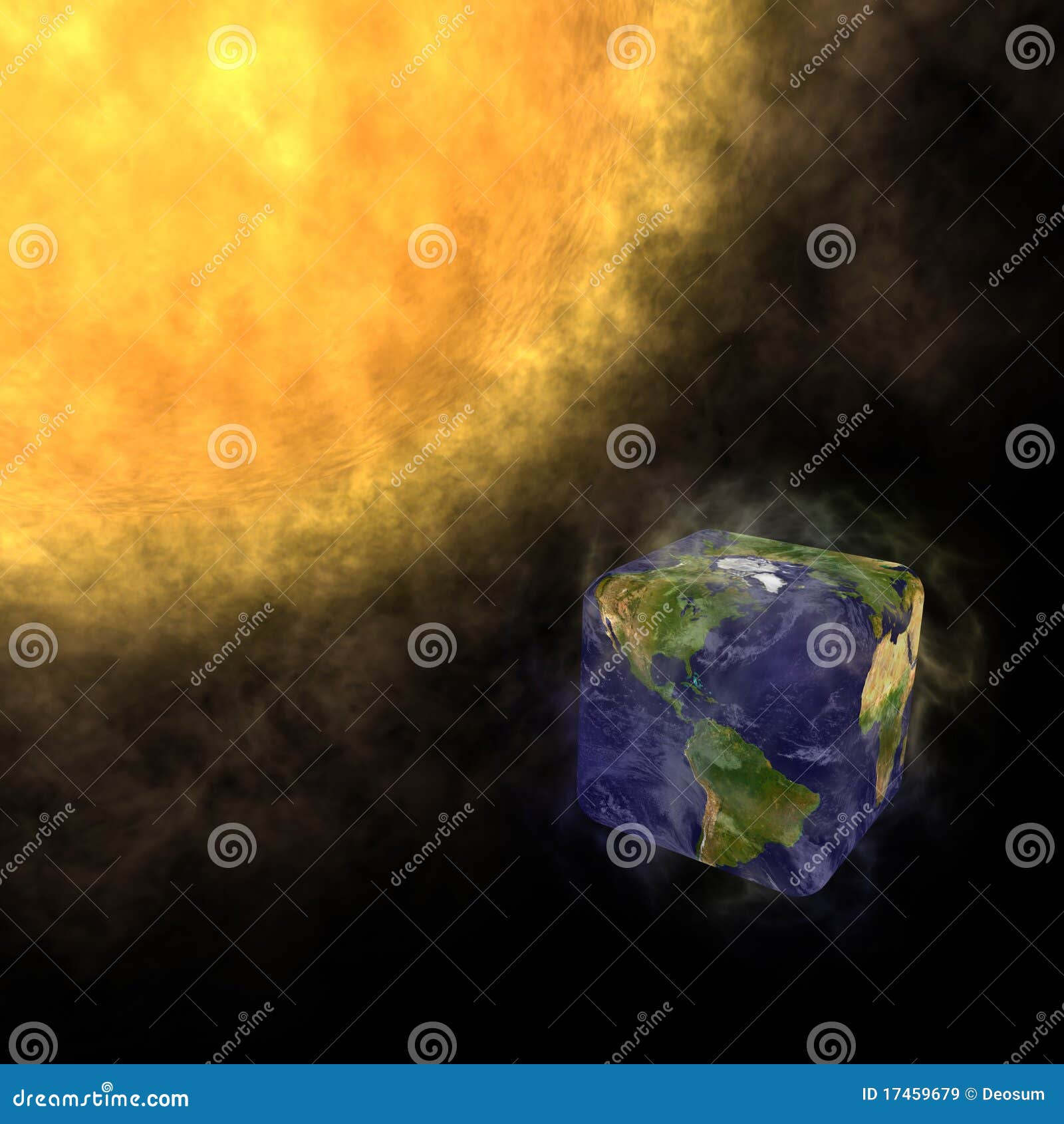Transformation of Planet Earth Global Warming Stock Illustration ...